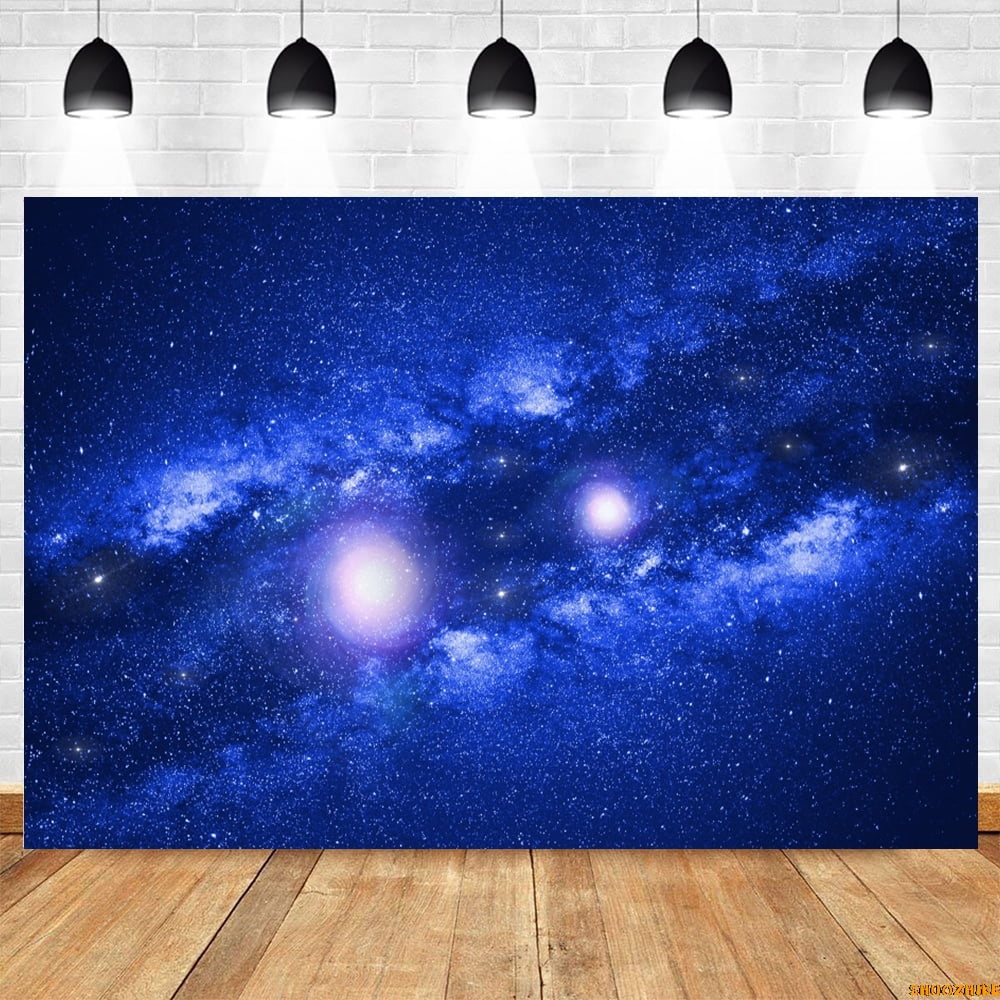 Starry Sky Universe Space Backdrop Planets Galaxy Earth Baby Birthday ...