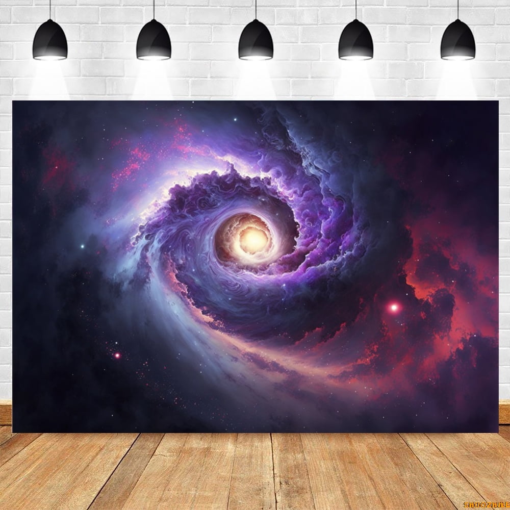 Starry Sky Universe Space Backdrop Planets Galaxy Earth Baby Birthday ...