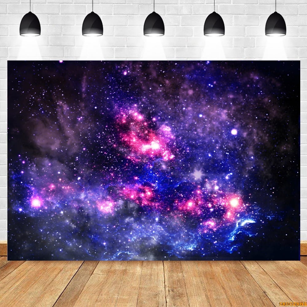 Starry Sky Universe Space Backdrop Planets Galaxy Earth Baby Birthday ...