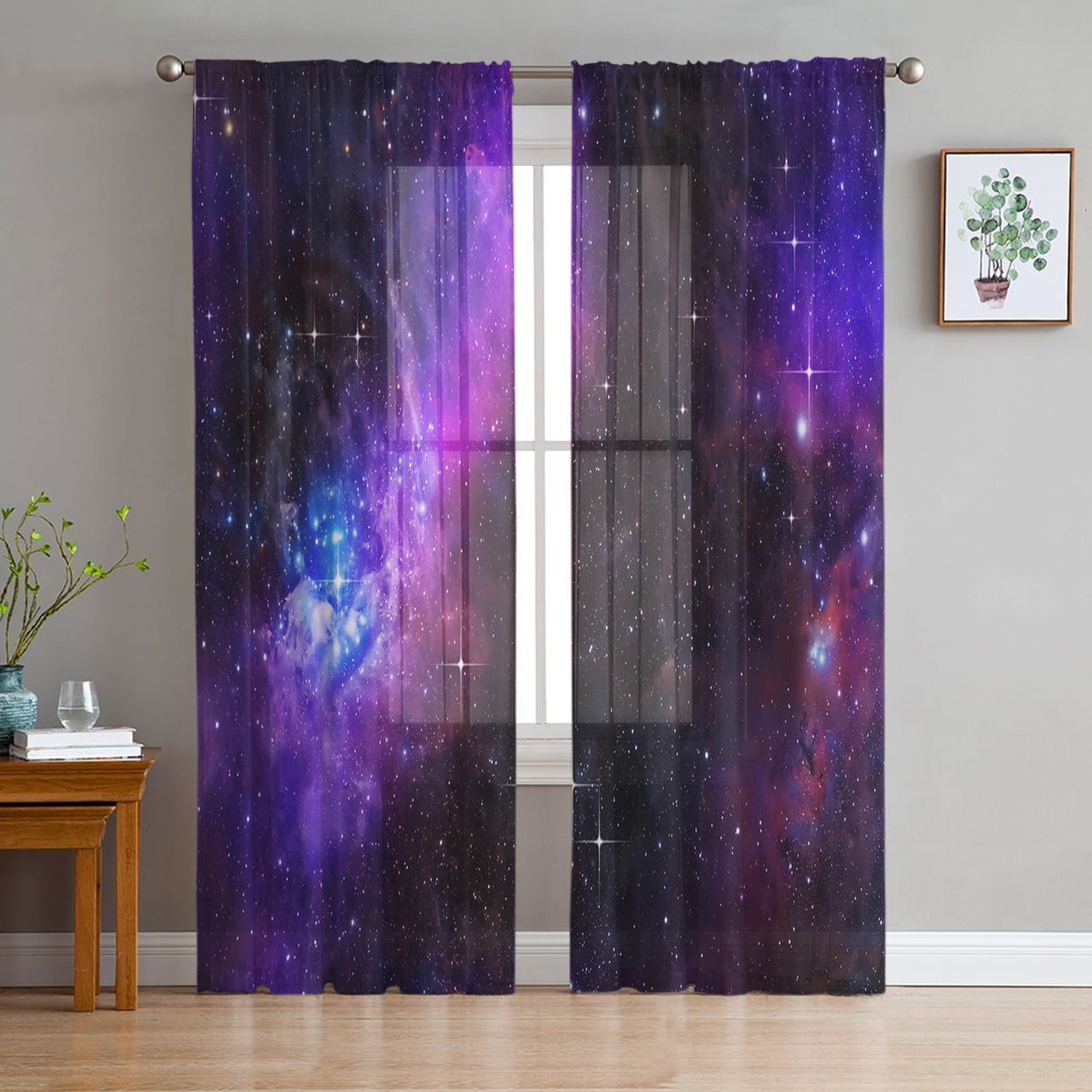 Starry Sky Universe Starlight Curtain Window Tulle For Living Room ...