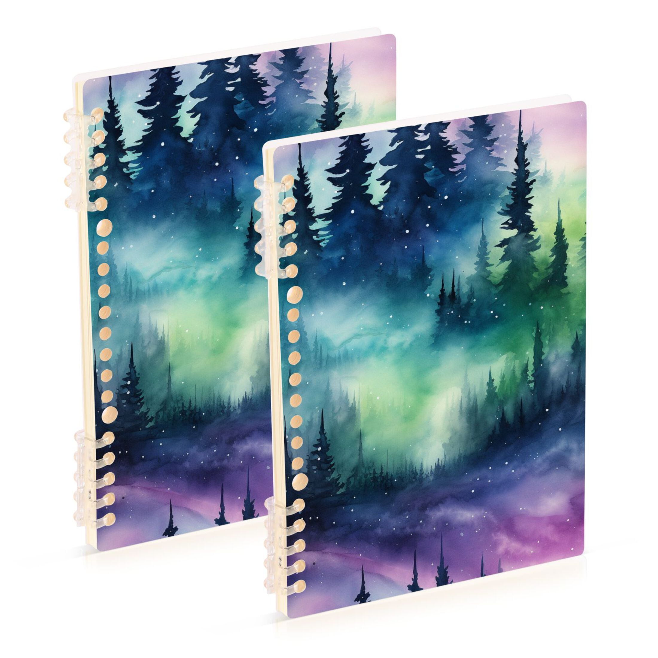 Starry Sky and Trees Ring Binder Notebook Journey Note Diary College ...