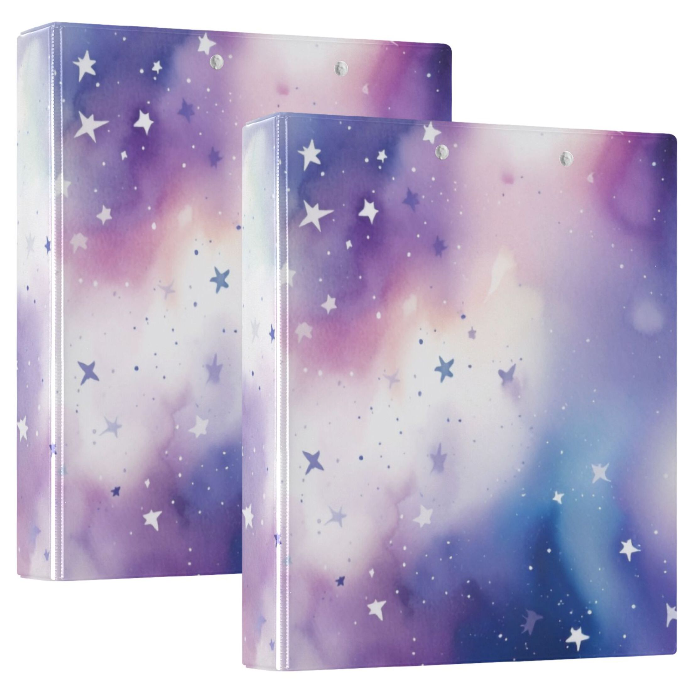 Starry Sky with Stars Hardcover 3 Ring Binder 1.5 inch Round Rings with ...