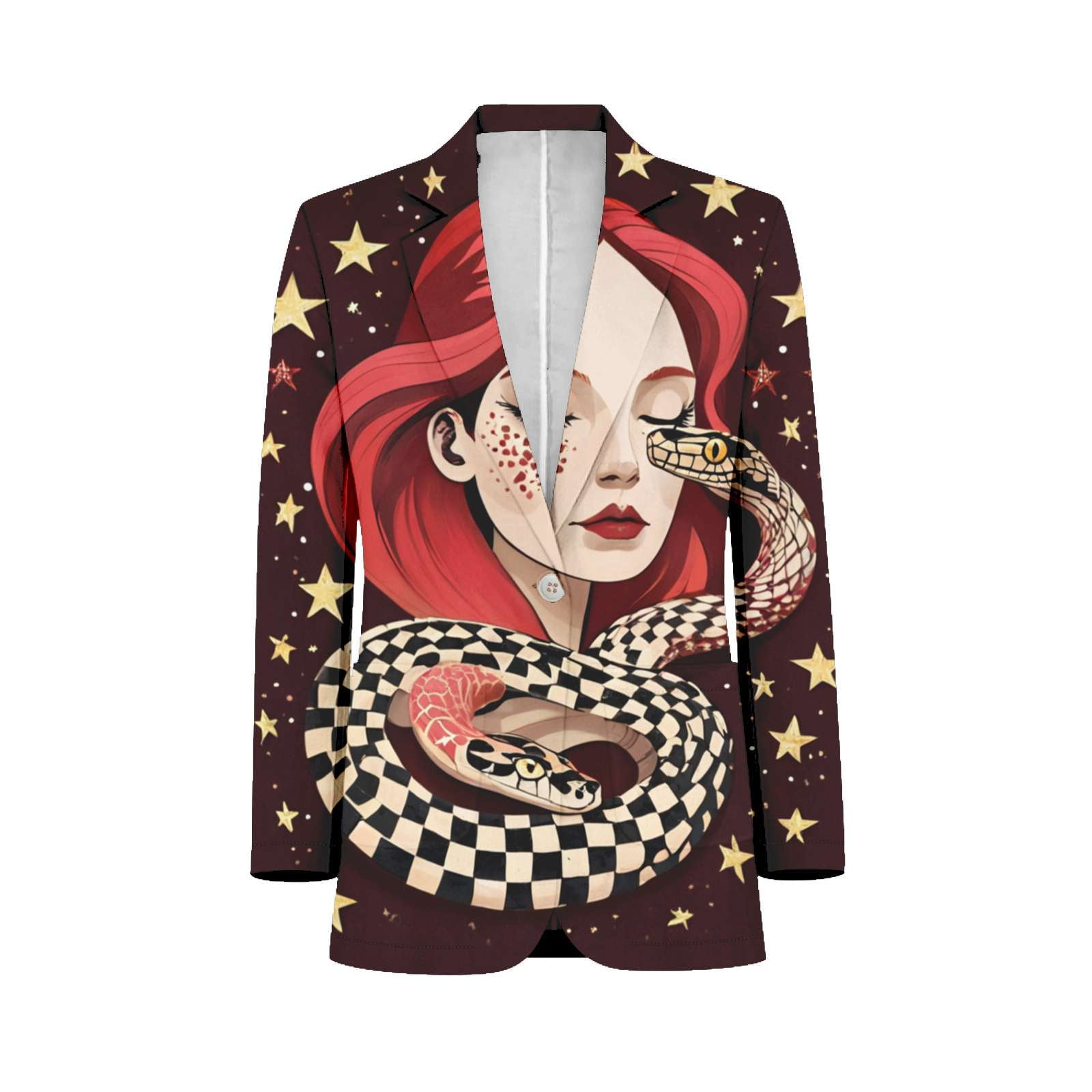 Starry Snake Print Customized Men's Suits full man Shawl Collar ...