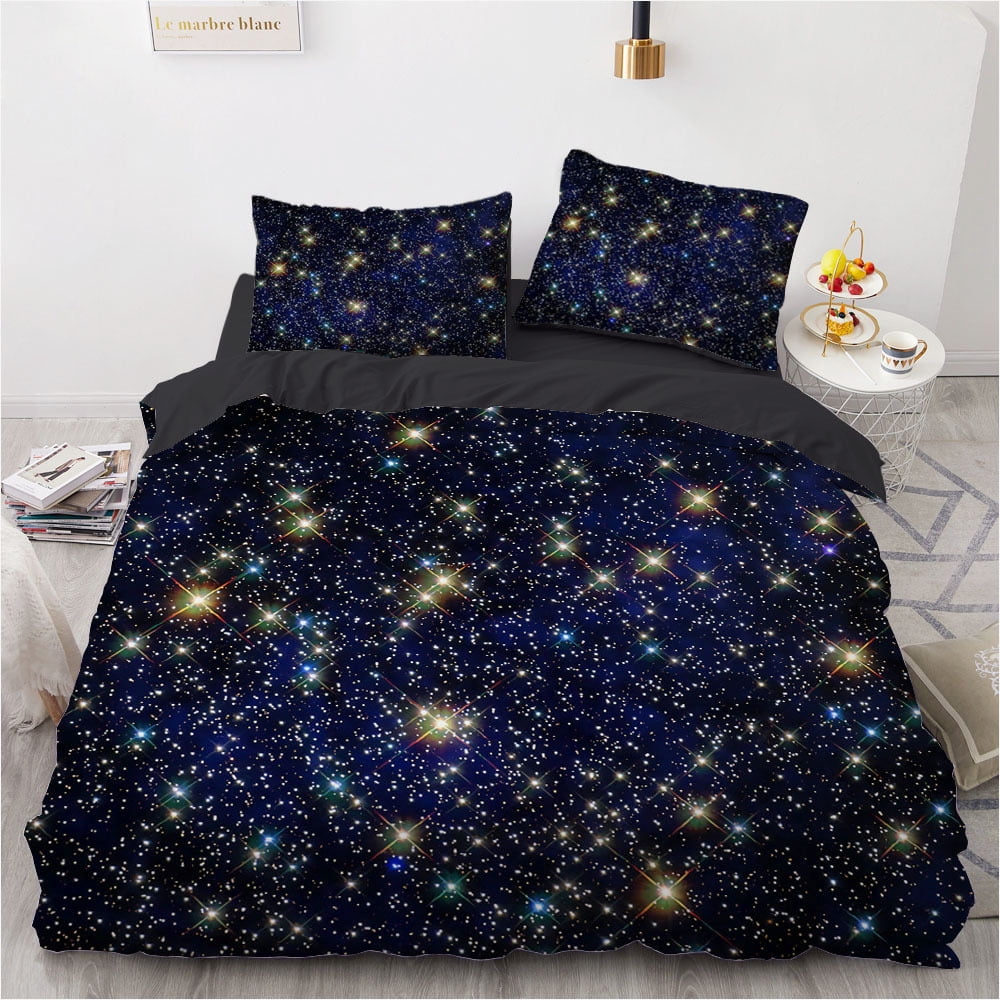 Starry Space Duvet Cover Set, Warm Microfiber Bedding Comforter Set ...