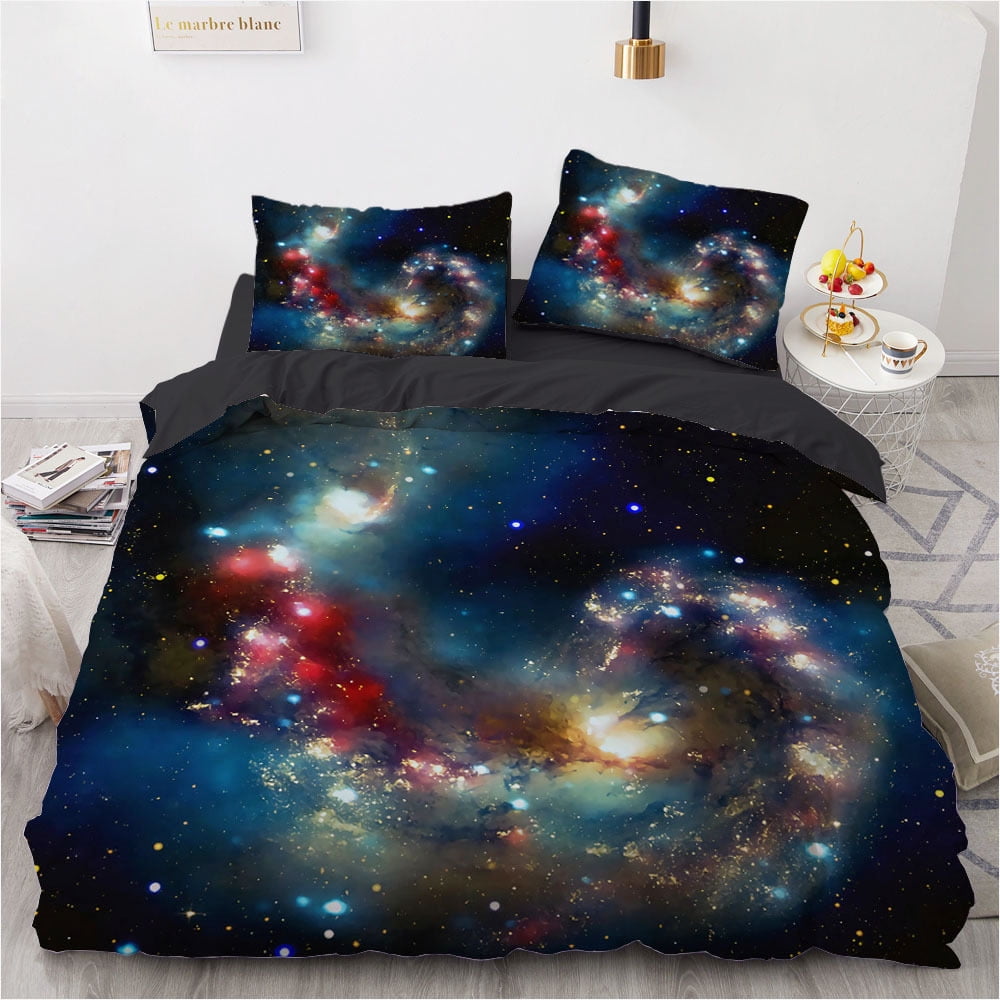 Starry Space Duvet Cover Set, Warm Microfiber Bedding Comforter Set ...