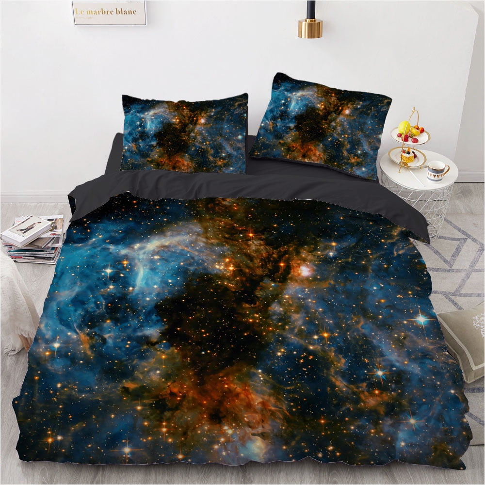 Starry Space Duvet Cover Set, Warm Microfiber Bedding Comforter Set ...