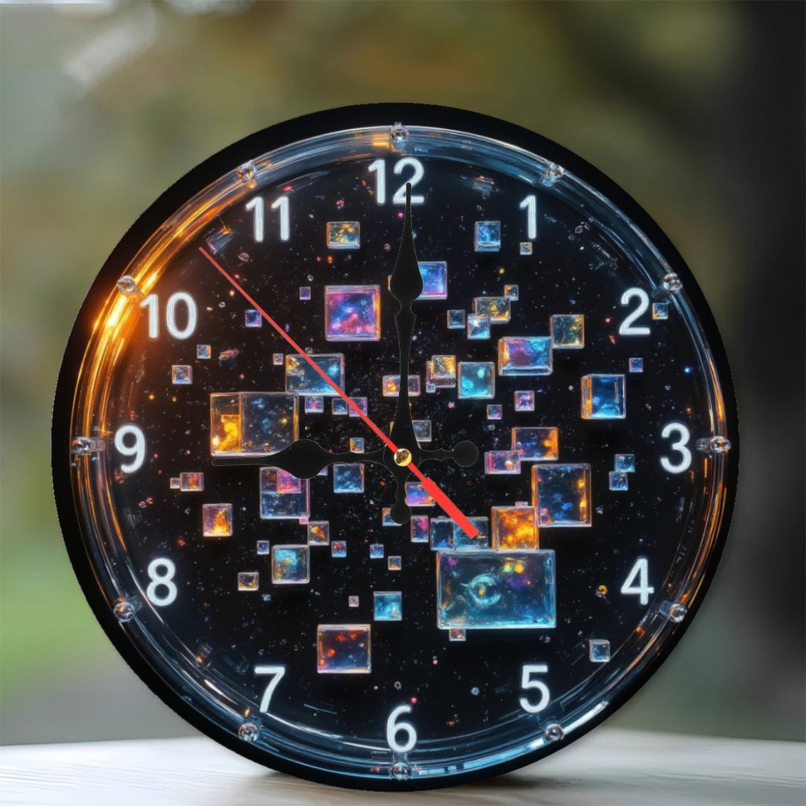 Starry Theme Wall Clock for Home Decoration 10-Inch Silent Wooden Wall ...
