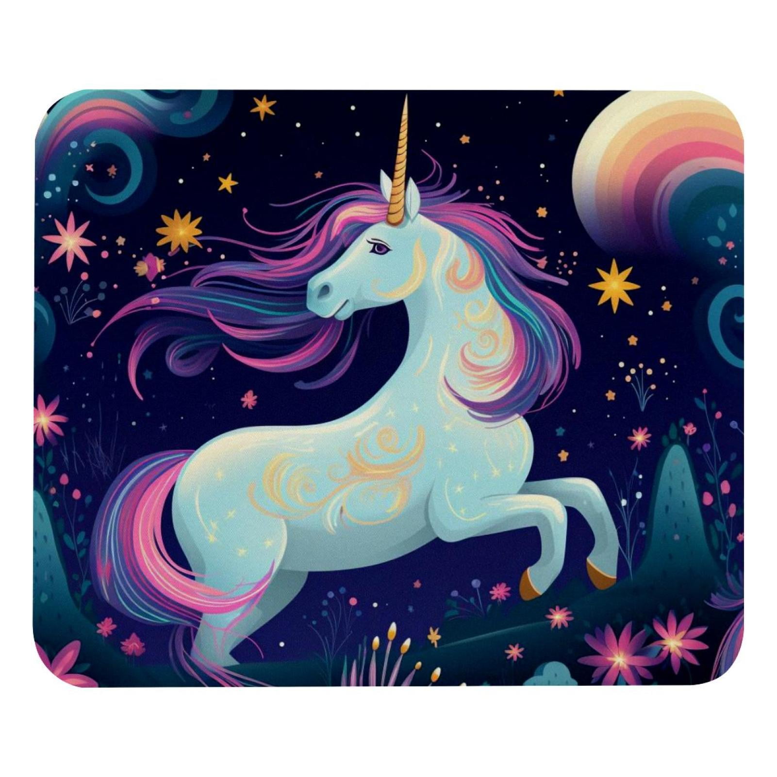 Starry Unicorn Computer Mouse Pad,Rubber Mouse Mat for Gaming, Office ...