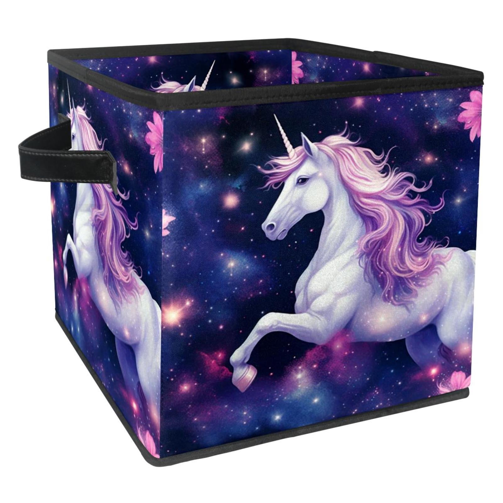 Starry Unicorn Foldable Storage Cubes Organizer Bins with Handle, 10.8 ...