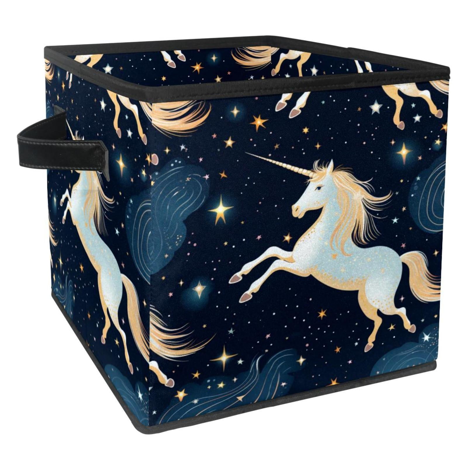 Starry Unicorn Foldable Toy Box Storage Box Organizer Bins with Handle ...