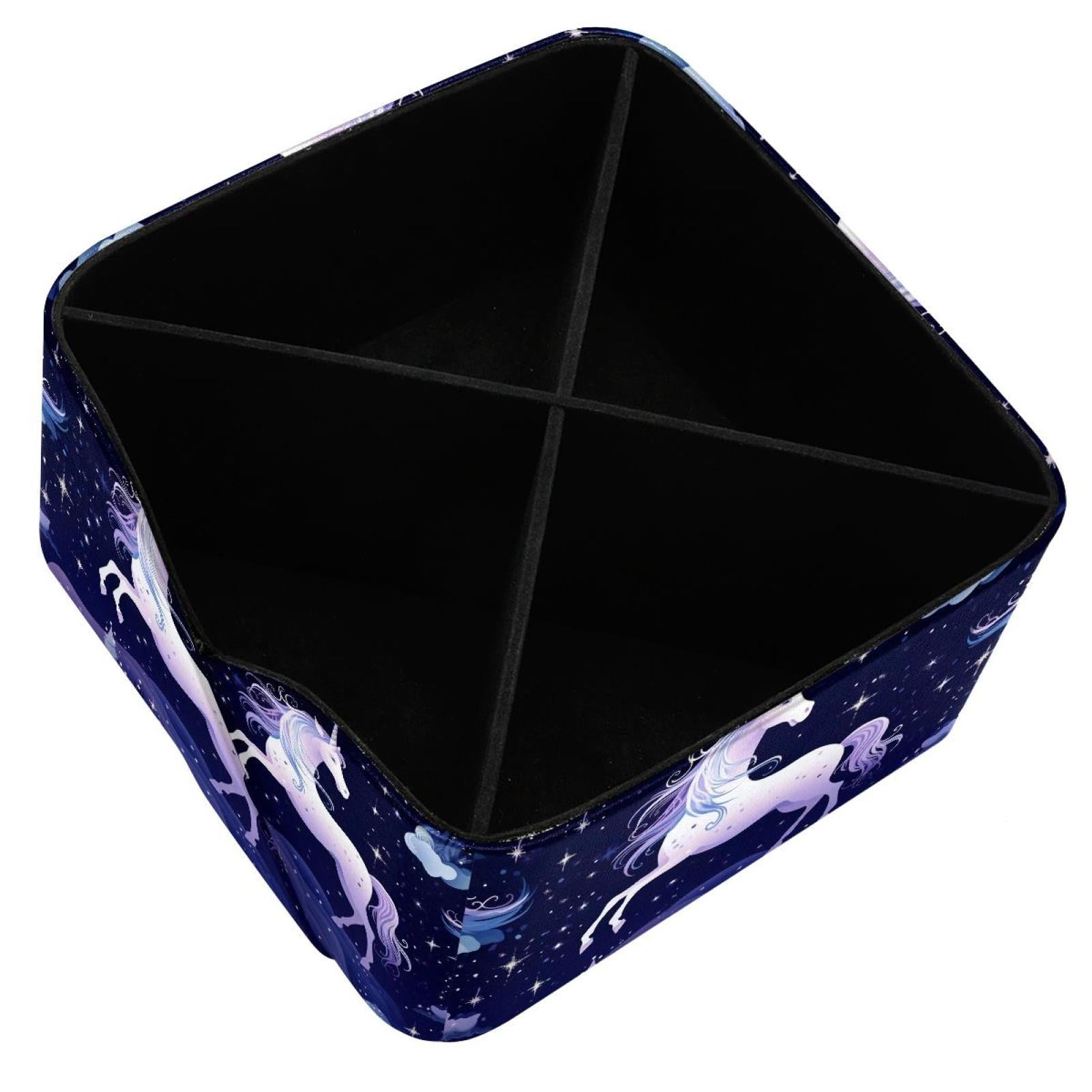 Starry Unicorn Square Pencil Case with 4 Compartments, Removable ...