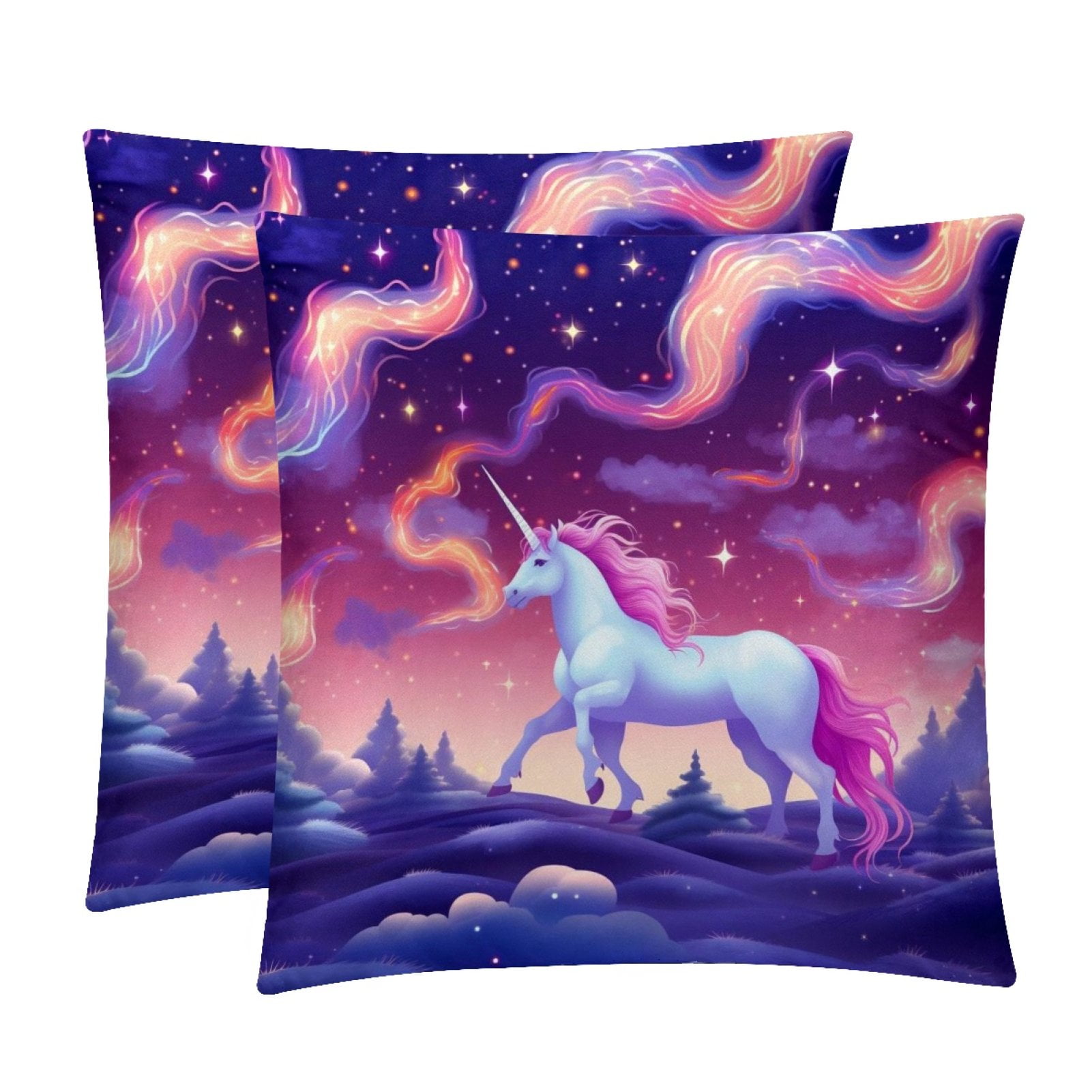 Starry Unicorn Velvet Bed Pillow Throw Pillow Inserts Throw Pillows ...