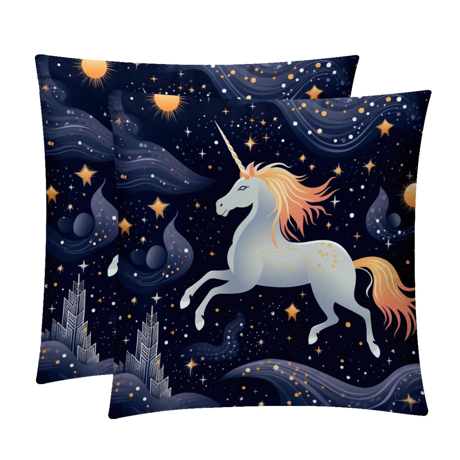 Starry Unicorn Velvet Bed Pillow Throw Pillow Inserts Throw Pillows ...