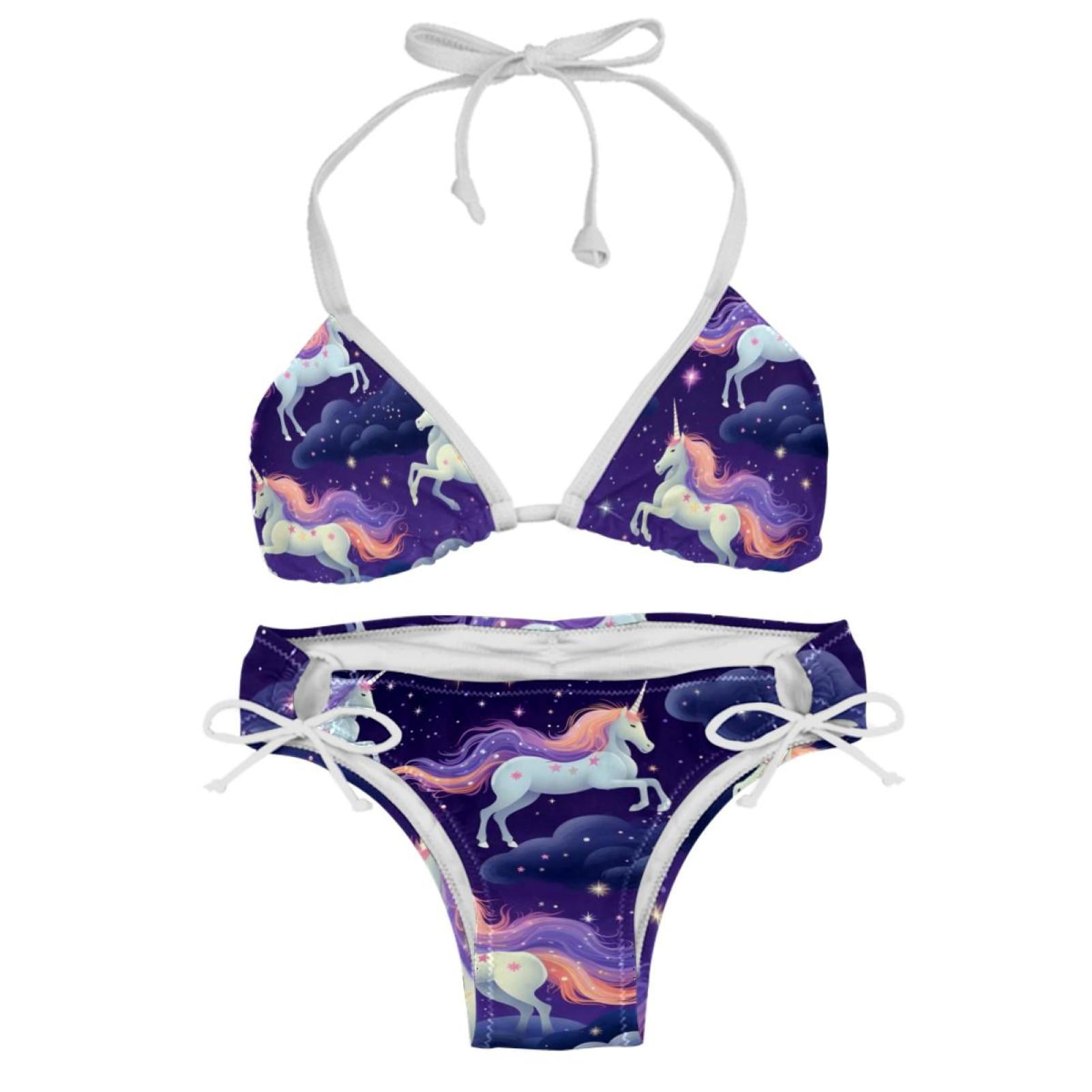 Starry Unicorn Women's One-Piece Swimsuits Set, Detachable Sponge ...