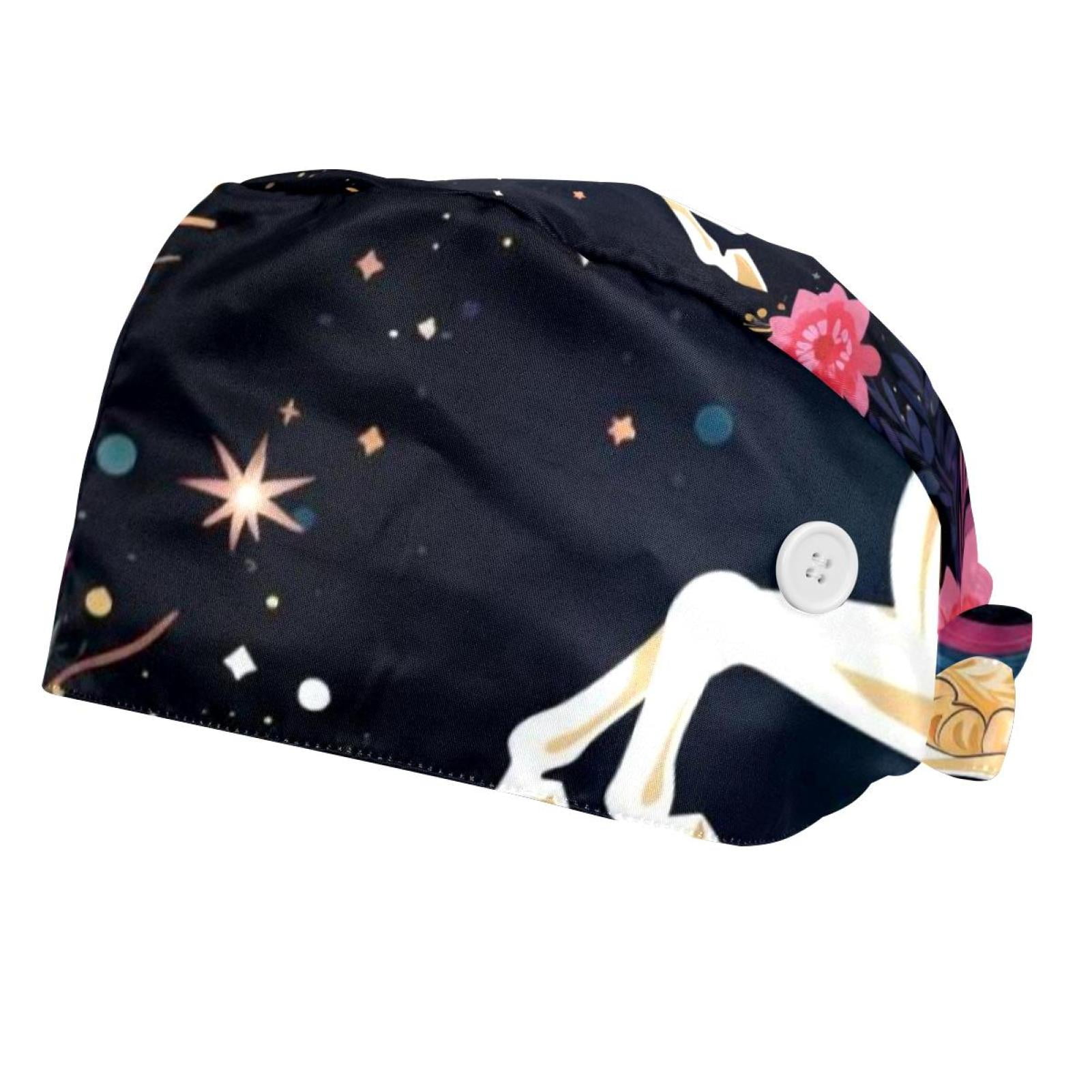 Starry Unicorn Working Cap with Button, Cotton Working Hat Sweatband ...