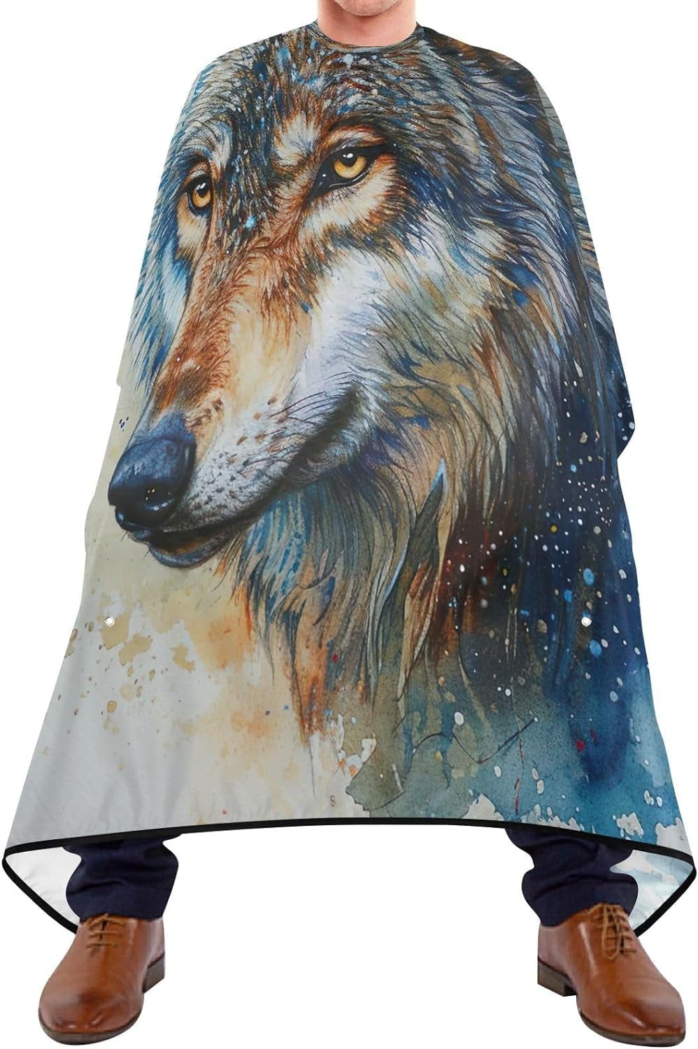 Starry Wolf Salon Cape, Hair Cutting Cape with Snaps, Professional ...