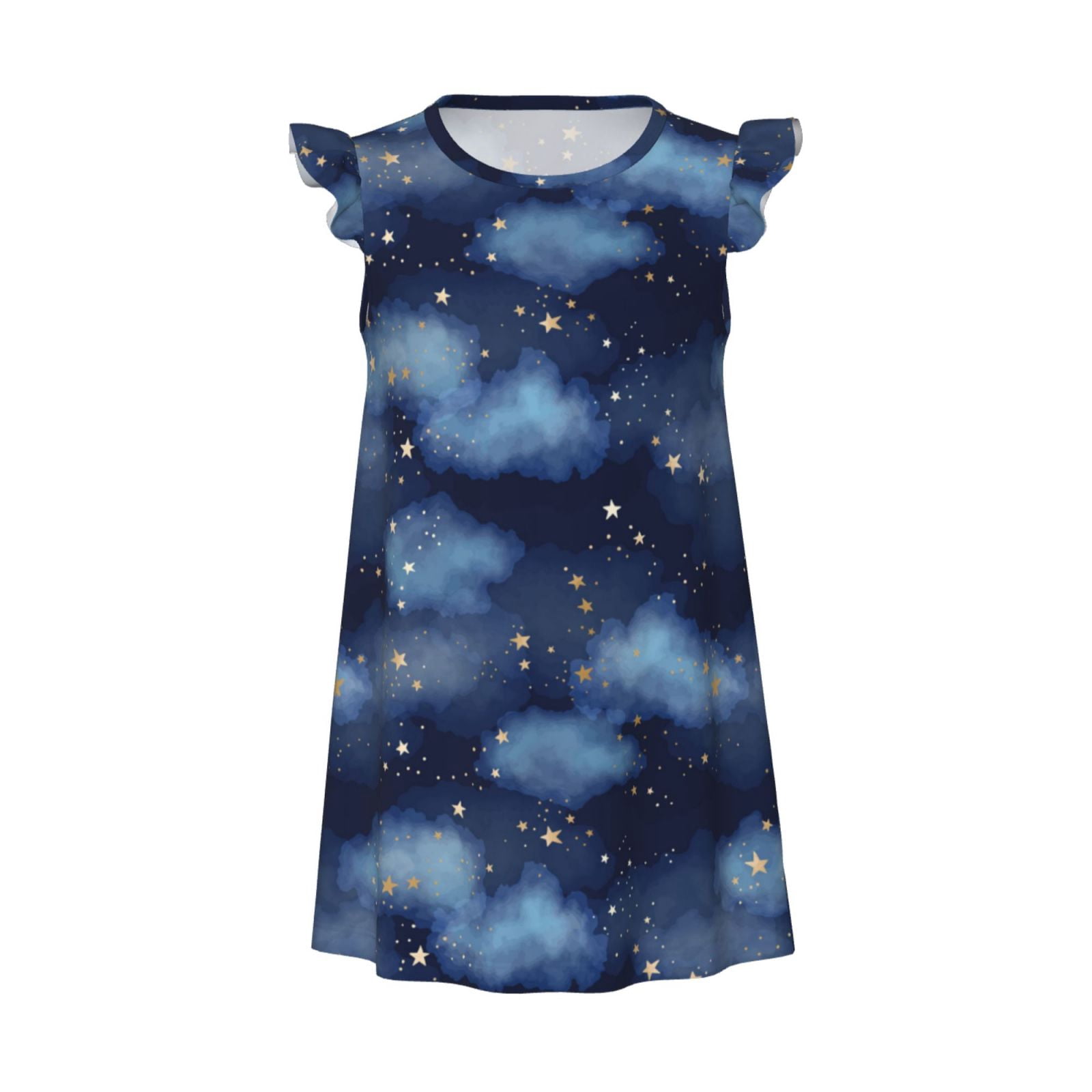Starry sky A Girls Nightgowns, Pajamas for Girls, Soft Flutter Short ...