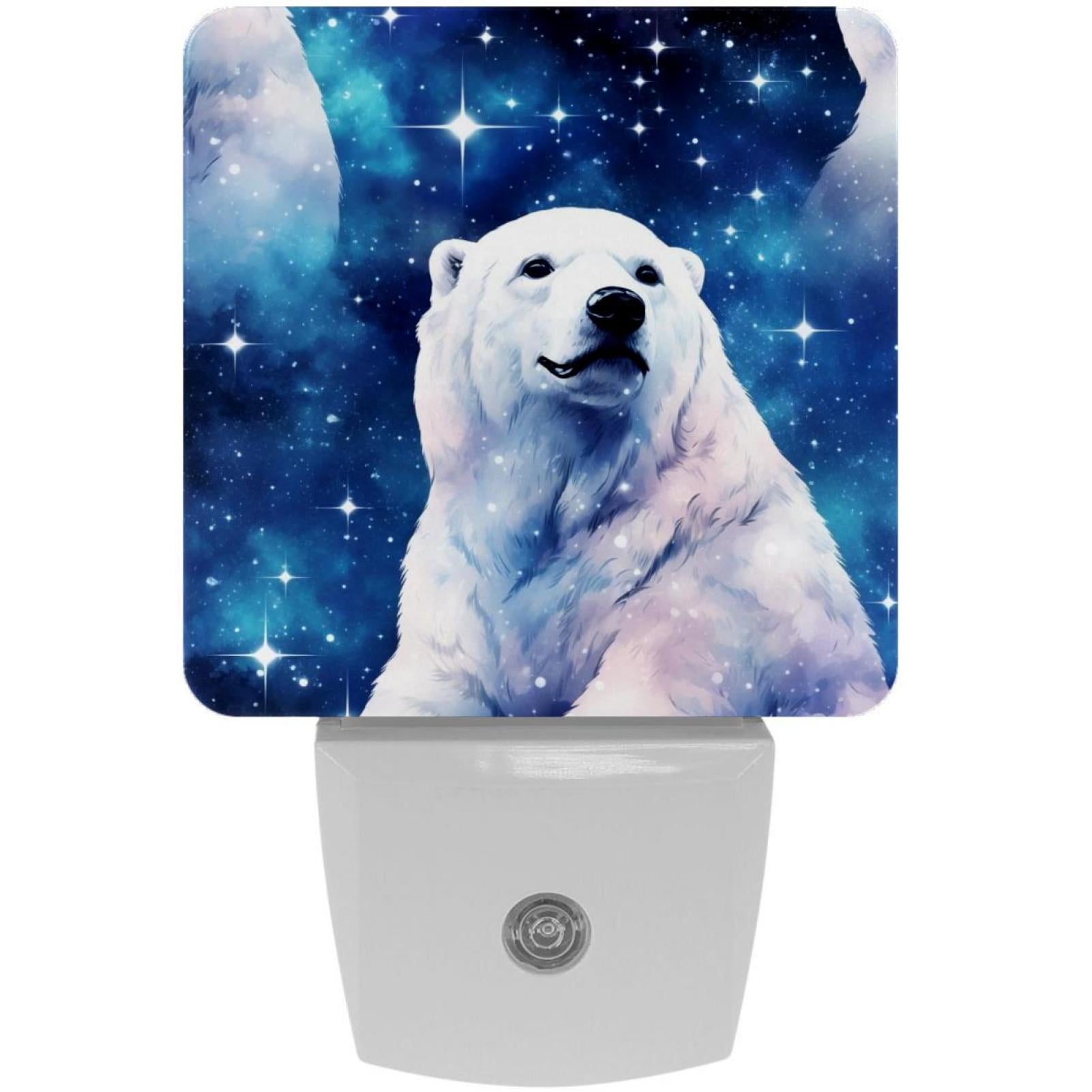 Starry sky polar bear LED Square Night Light - Small and Bright Square-shaped LED Night Light ...
