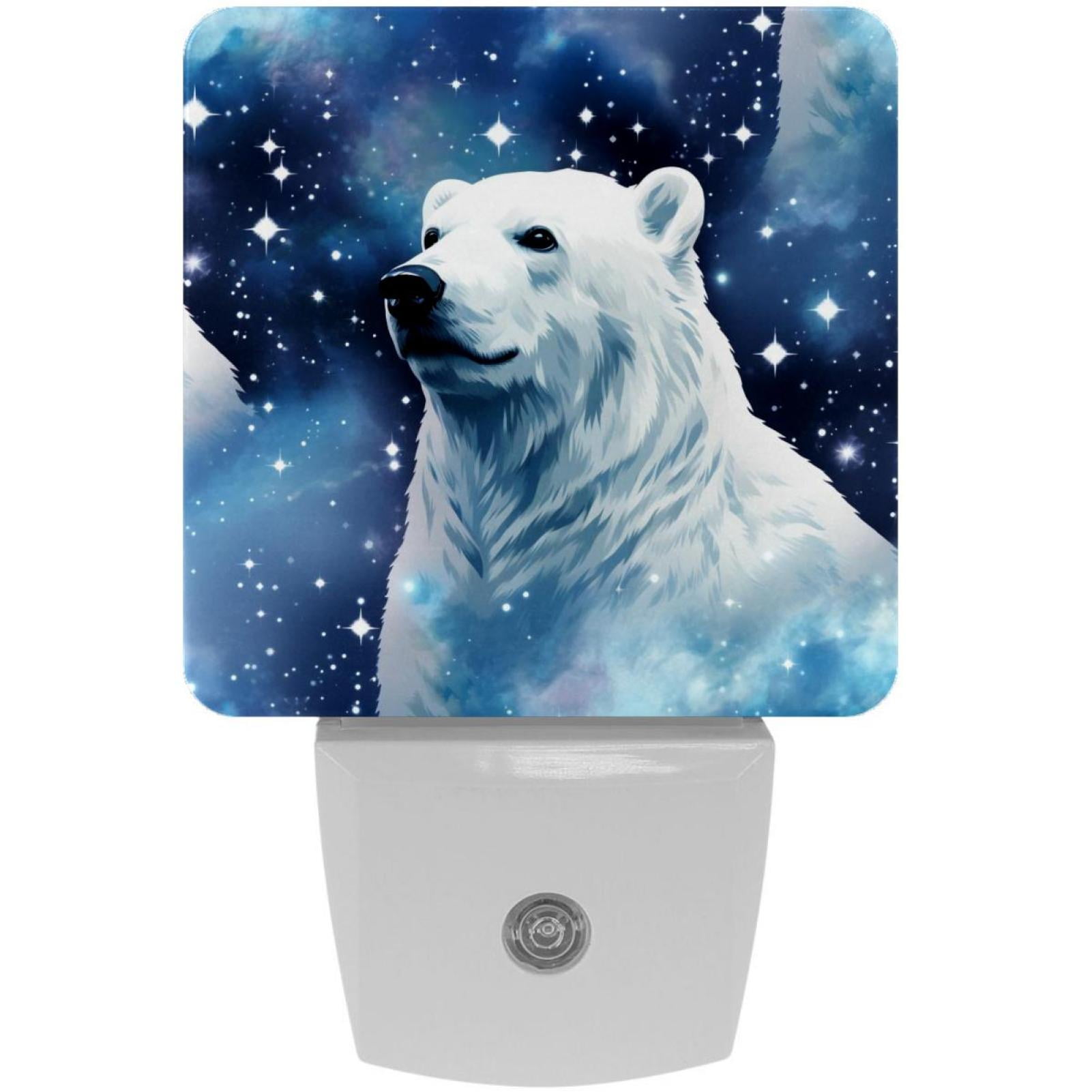Starry sky polar bear LED Square Night Light - Soft Glow Plug-in Lamp ...