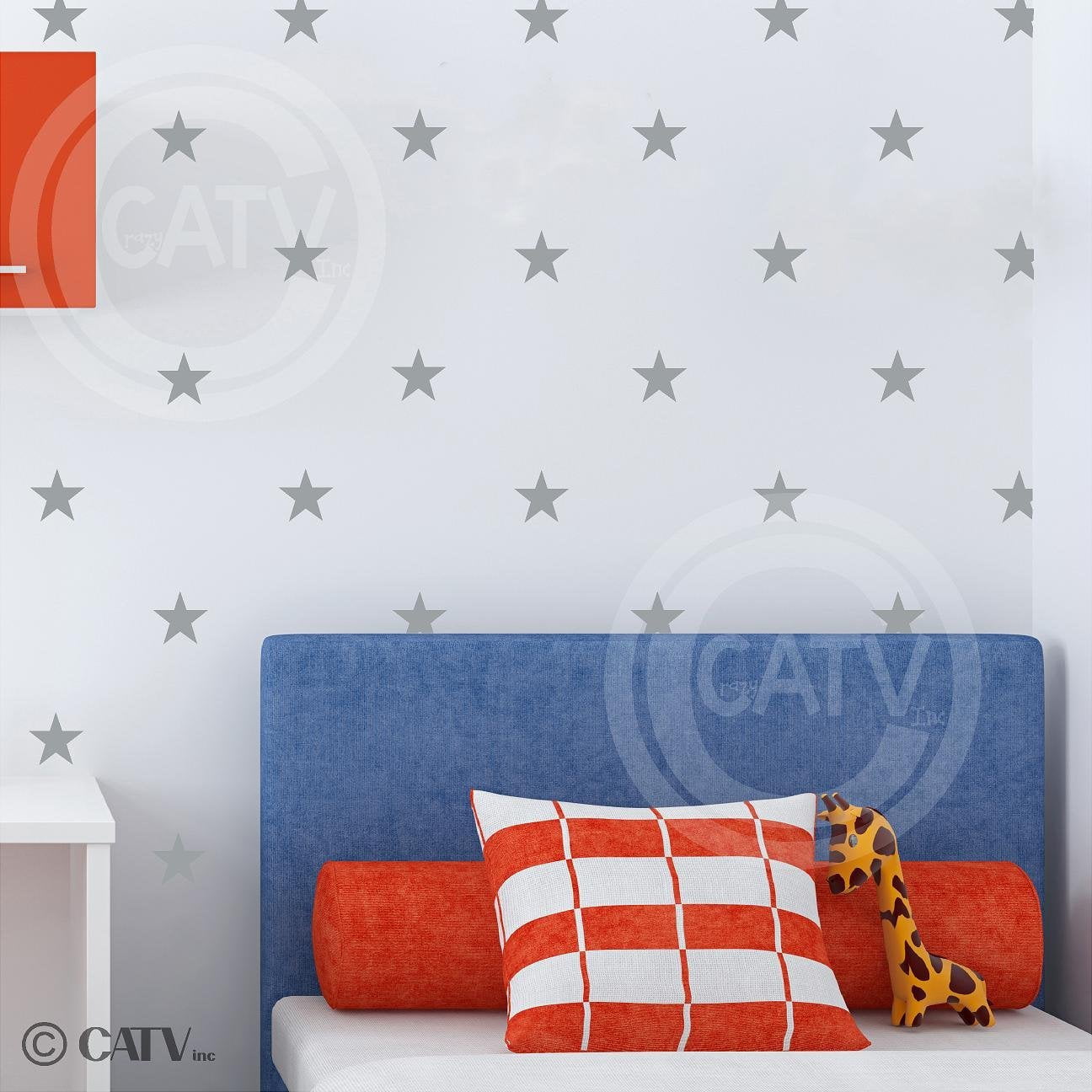 Stars 3" set of 48 Wall Pattern Decal Vinyl Sticker Star Decals - Size ...