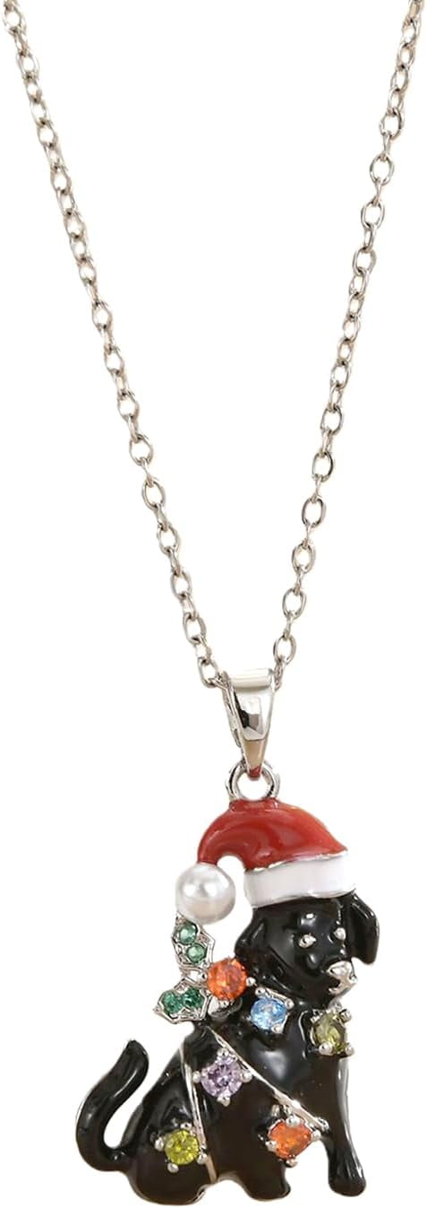 Stars Christmas Tree Pendant Necklace for Women Sweet Christmas Bell ...