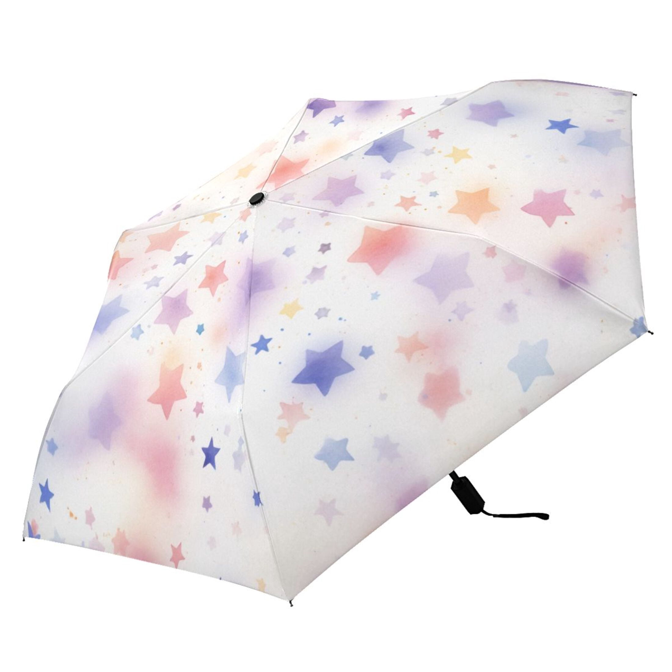 Stars Colorful Compact Folding Umbrella for Rain Windproof Travel ...