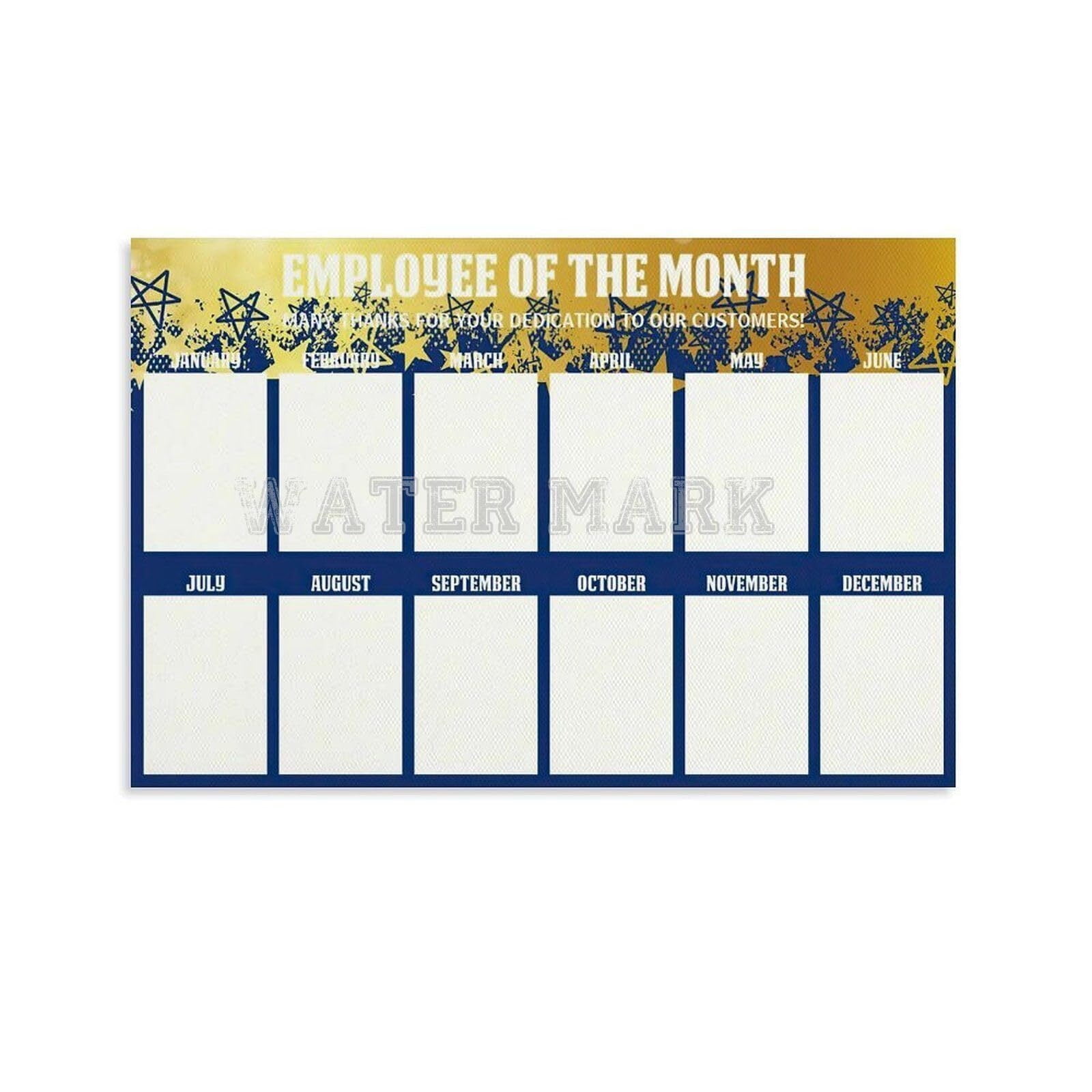 Stars Employee of The Month Display Poster Office Wall Art (3) Canvas ...
