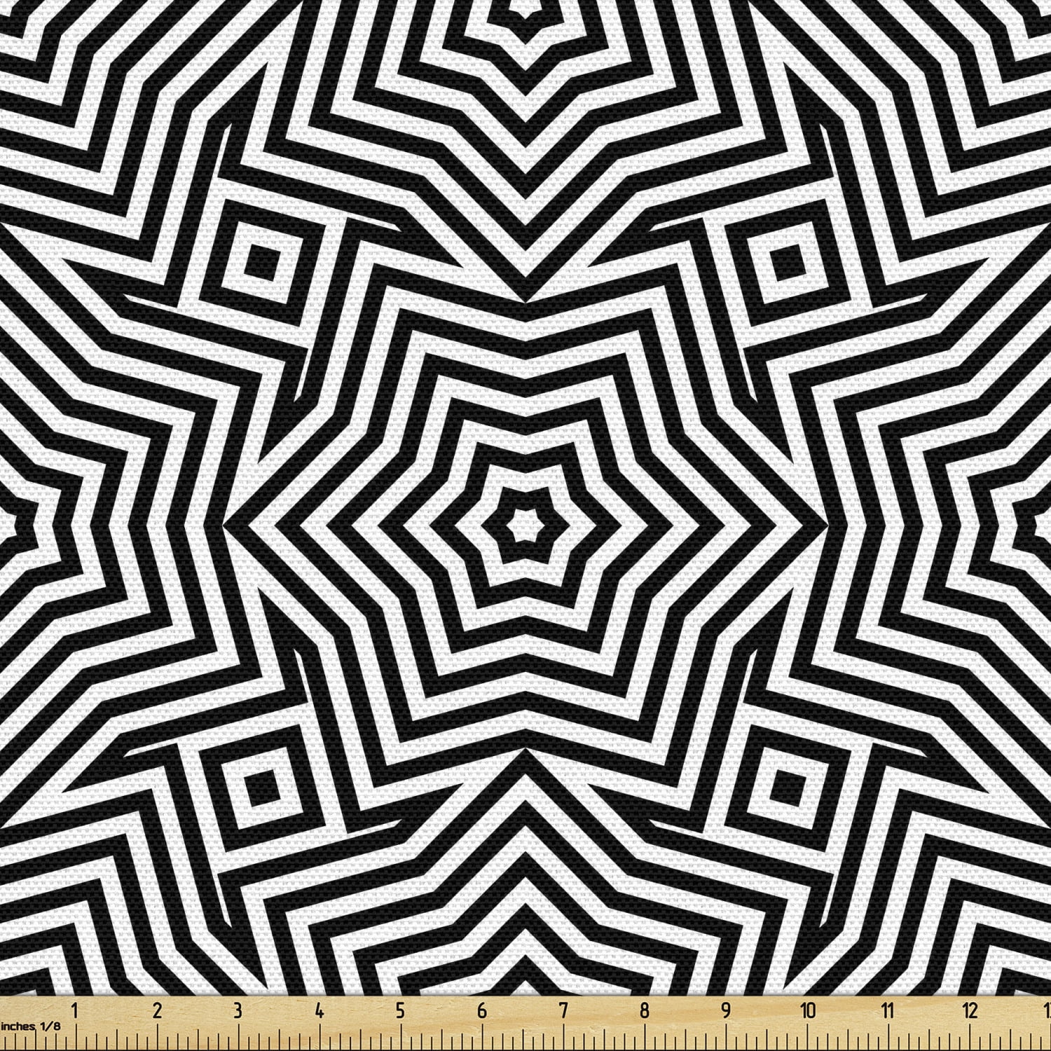 Stars Fabric by the Yard, 6 Pointed Stars in Bullseye Pattern with ...