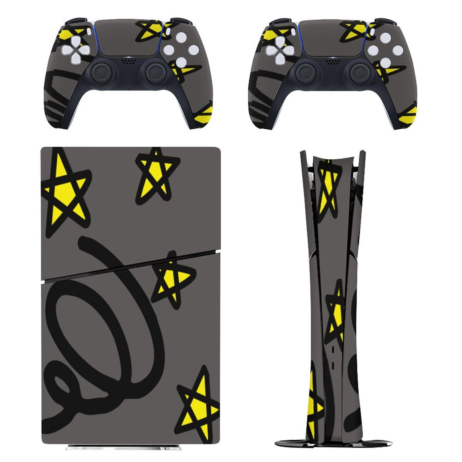 Stars, Flowers, Lines PS5/PS5 Slim Digital Disc Skin Sticker For ...