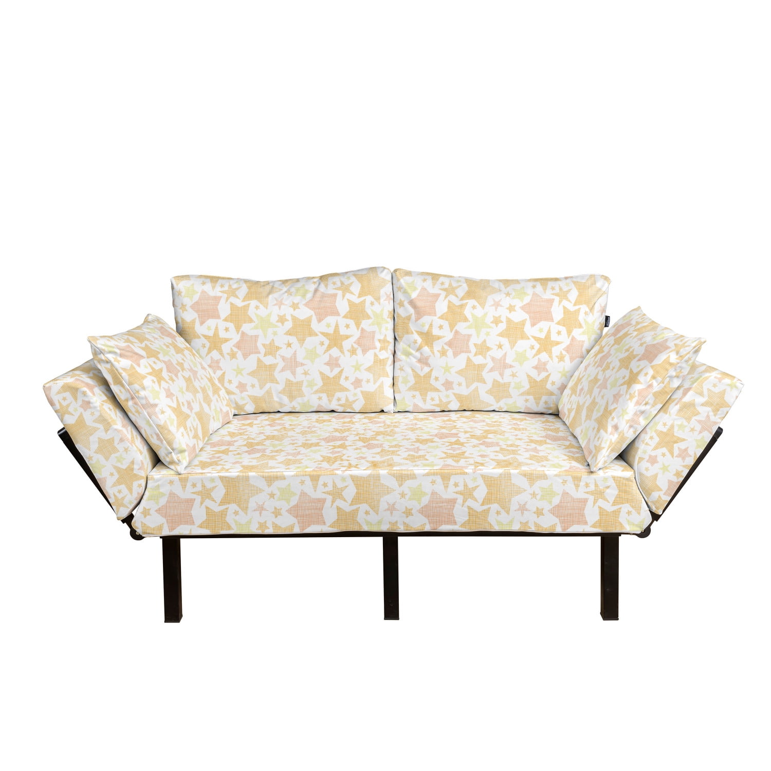 Stars Futon Couch, Abstract Pattern of Stars with Lines Vintage ...