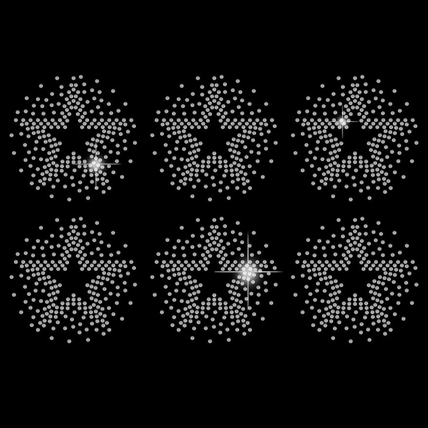Stars Iron on Rhinestone Heat Transfer Crystal Decor 6 Pieces Pentagram ...