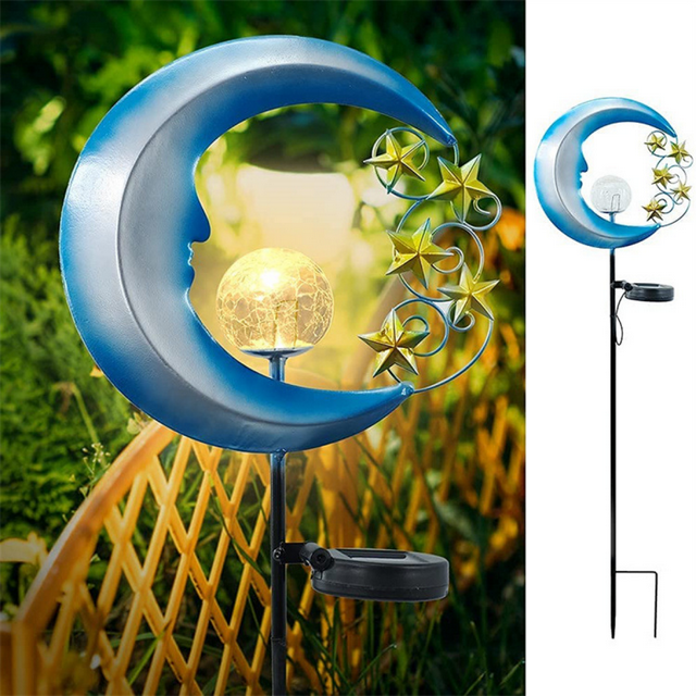 Stars Moon Solar Lights Outdoor - Solar Powered Garden Lights ...