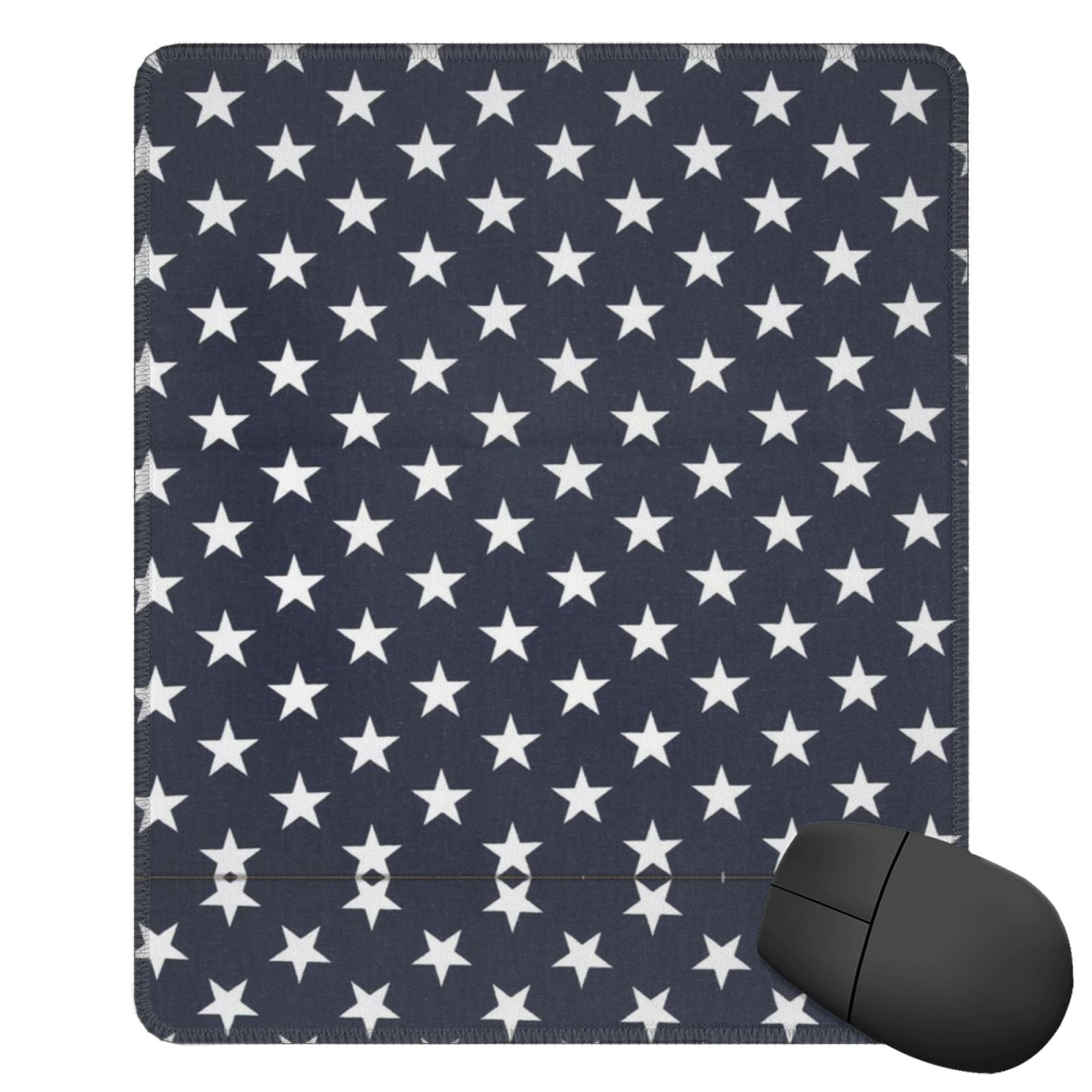 Stars Navy Blue White Mousepad Non-Slip Rubber Base Mouse Mat For ...