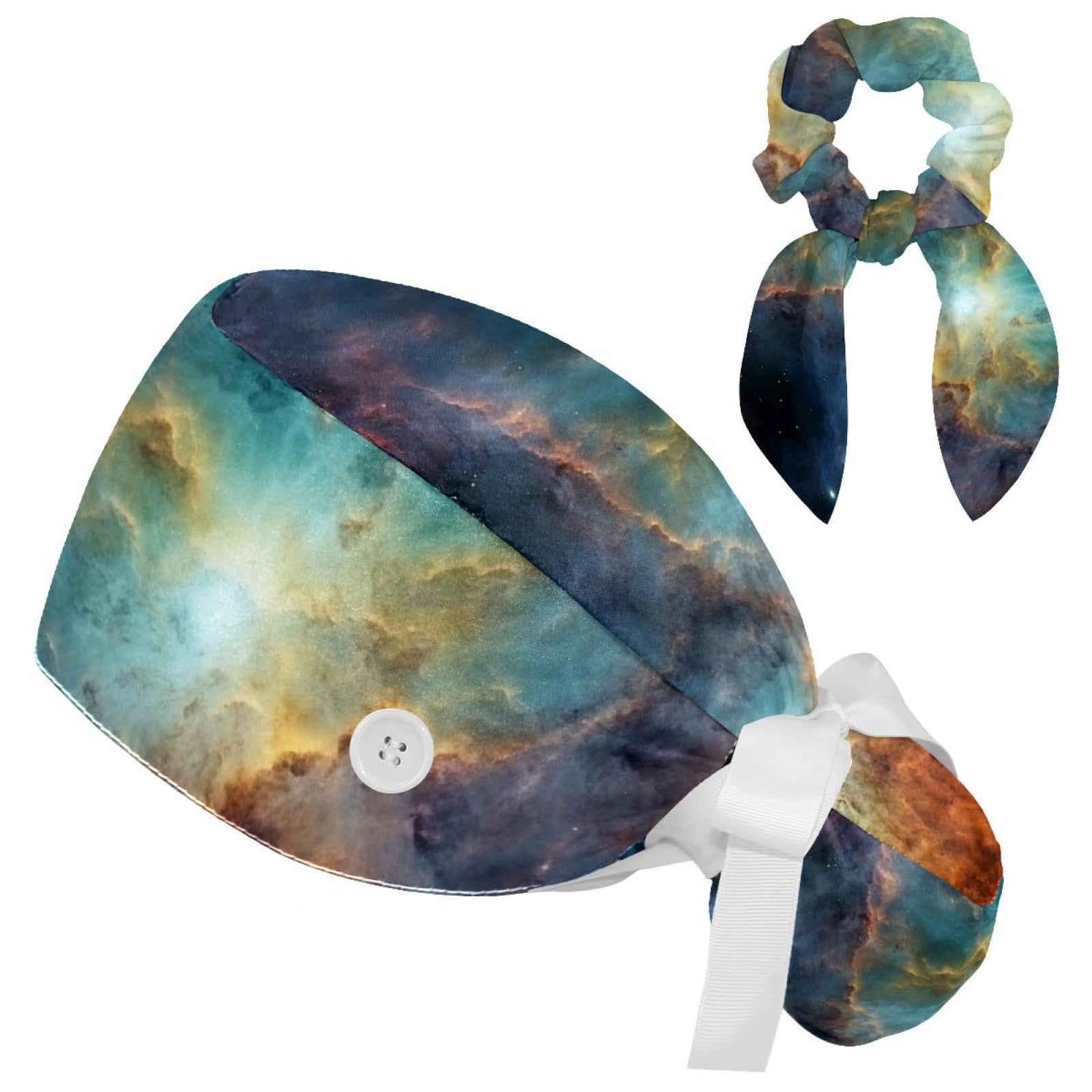 Stars Nebula Adjustable Bouffant Cap Hat Working Cap - Walmart.com
