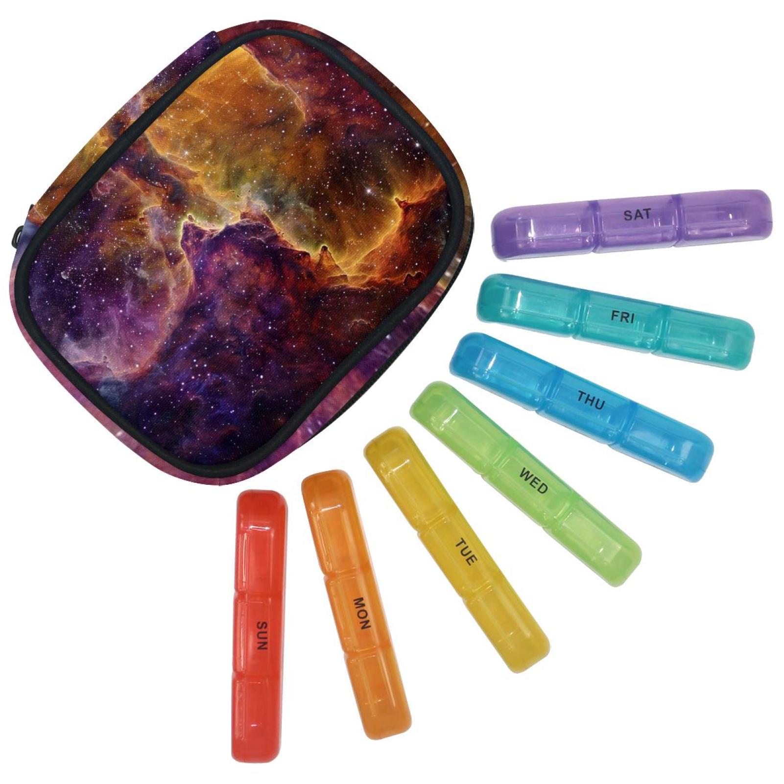Stars Nebula Weekly Pill Organizer 3 Times a Day, Large 7 Day Pill Box ...