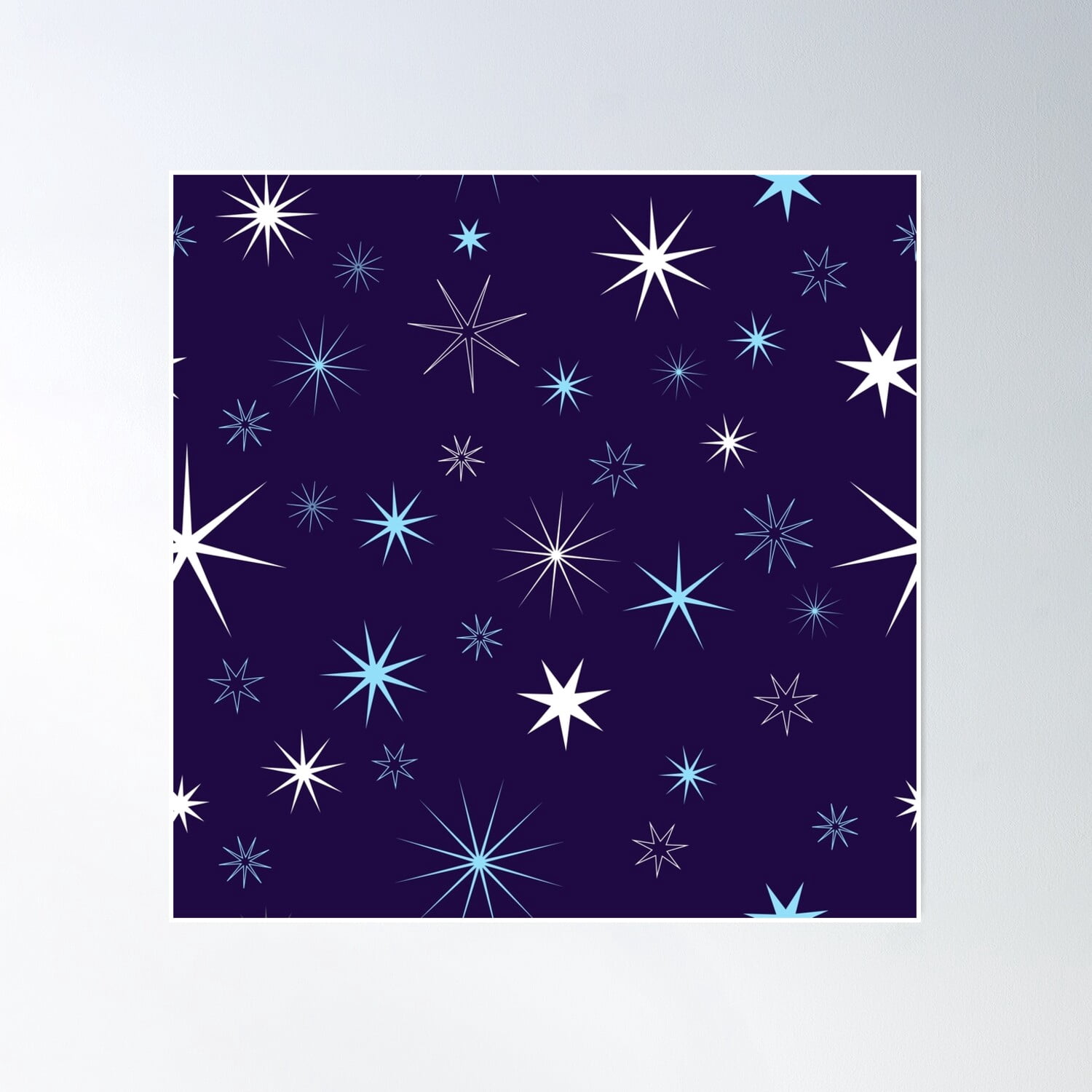 Stars Pattern Poster Wall Art, Modern Wall Decor, 16x16 UNFRAMED ...