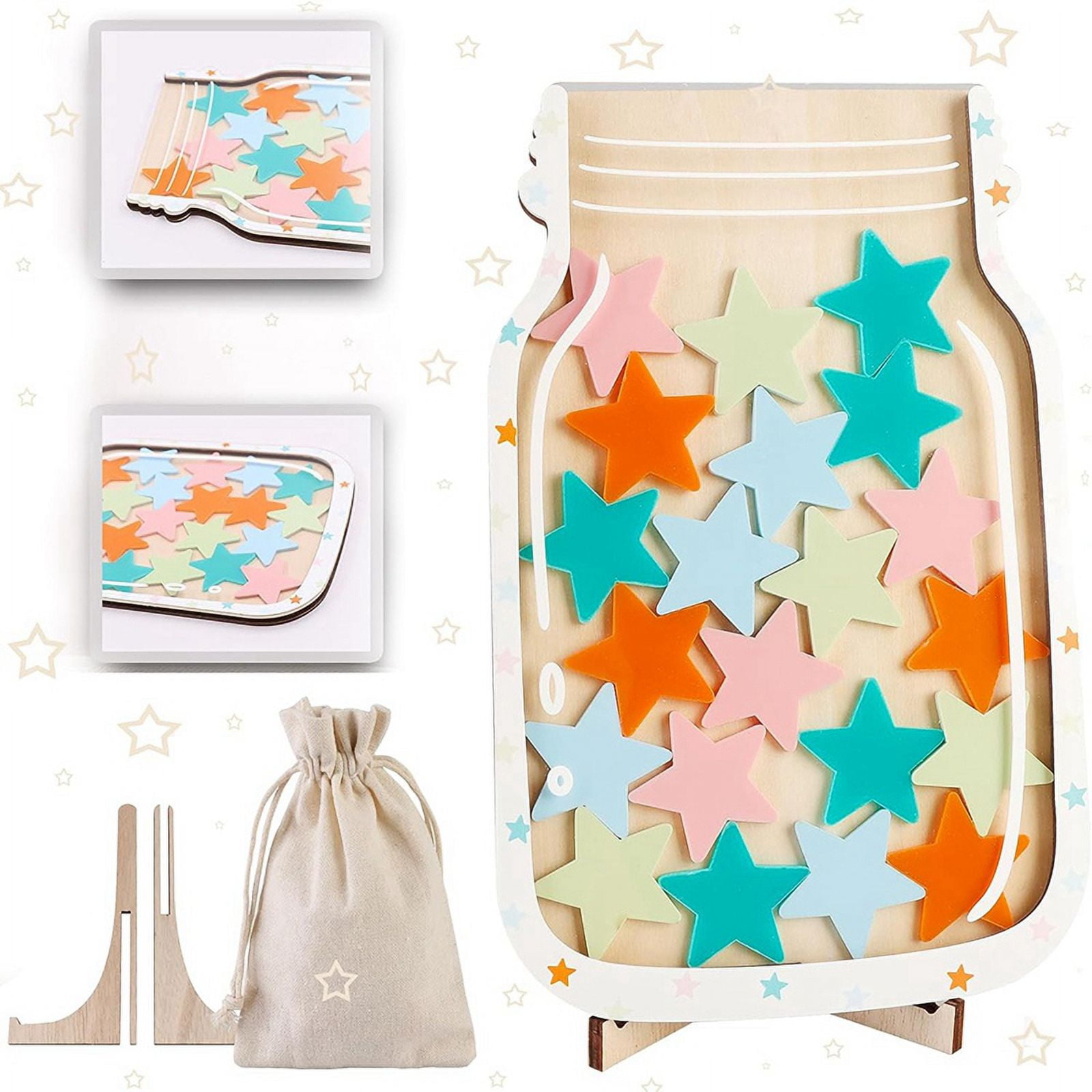Stars Reward Jar for Kids,Reward Jar for Toddlers, Star Jar Reward ...