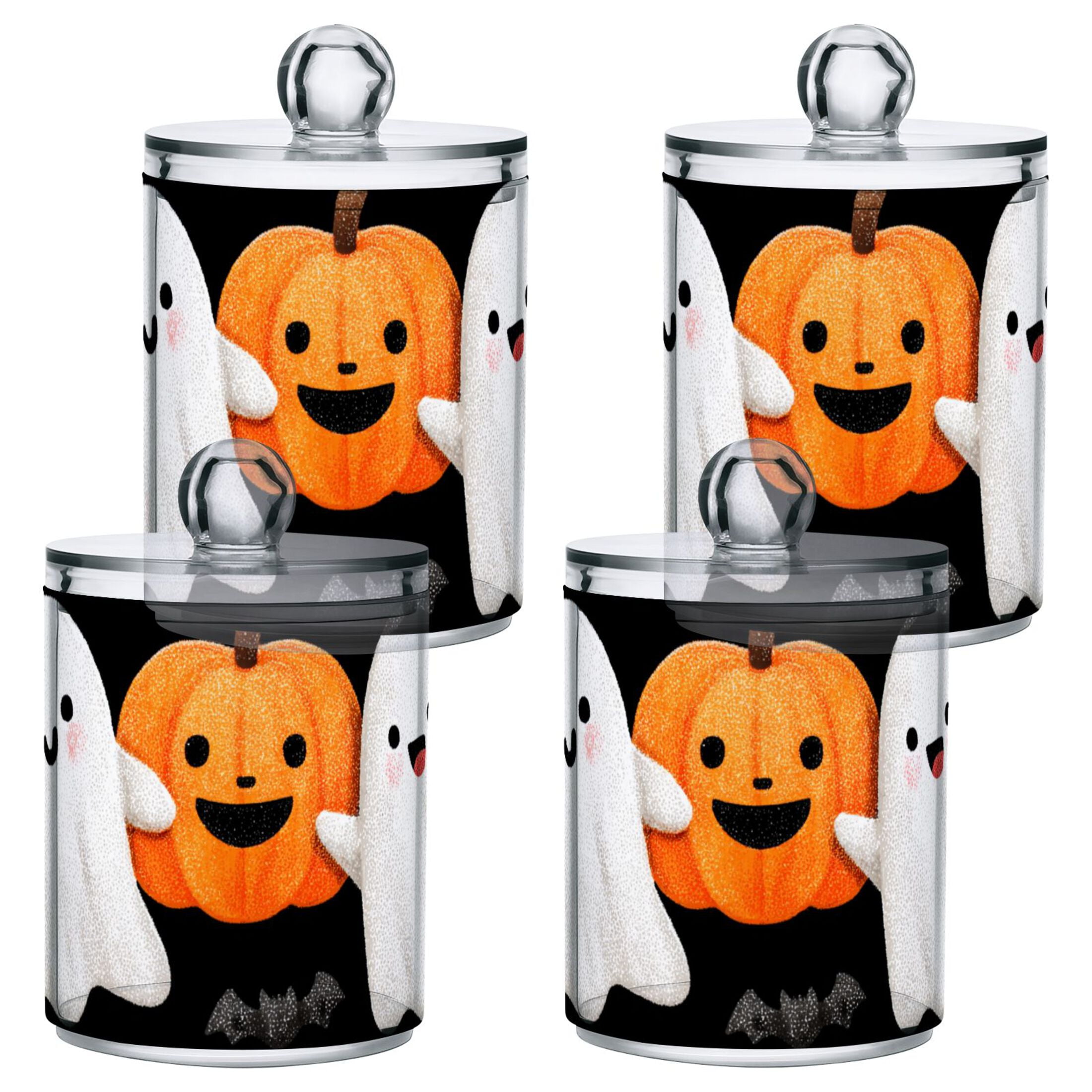 Stars Specter Pumpkin Bats Cute Halloween Translucent Plastic Cans ...