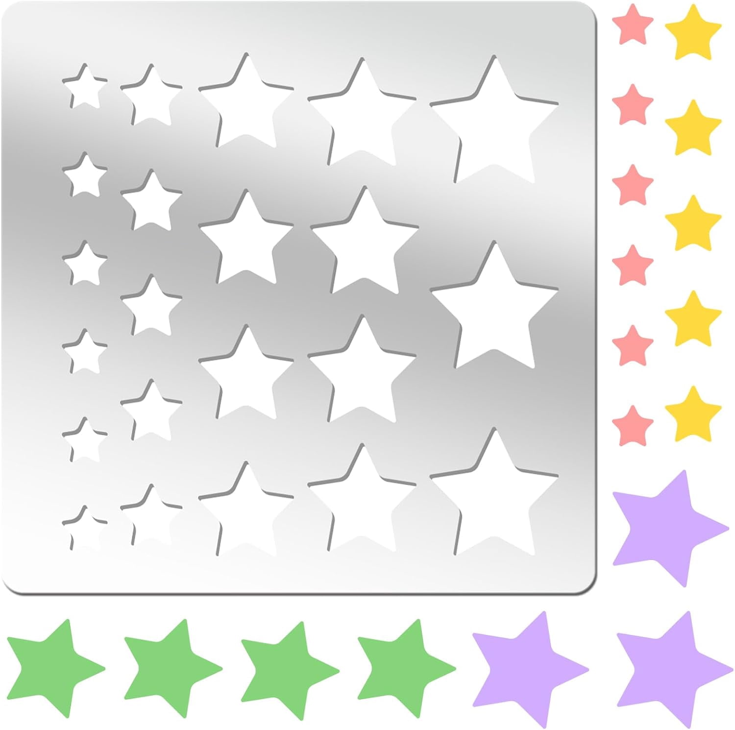 Stars Stainless Steel Stencil 6 x 6inch Metal Stencil Templates ...