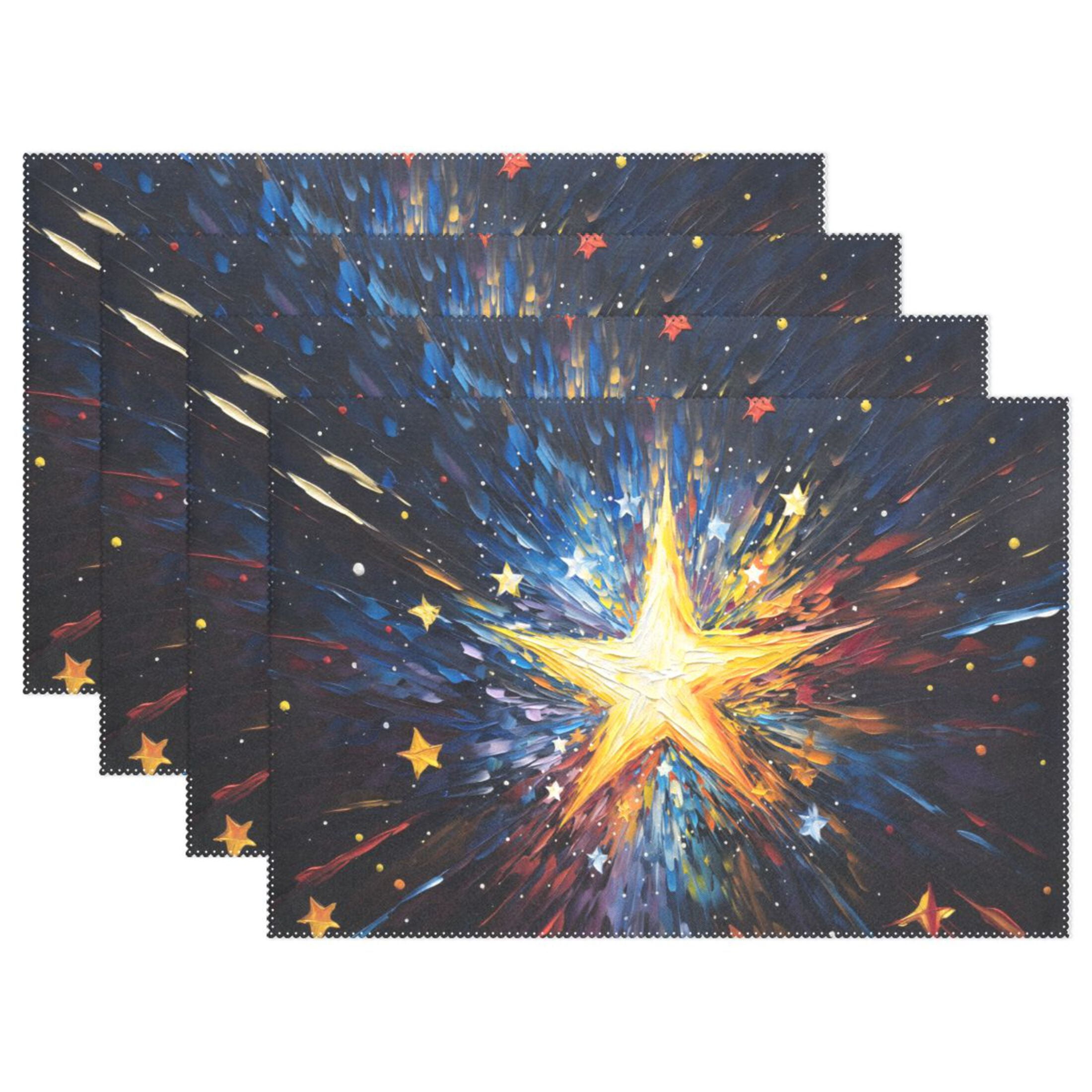 Stars Starry Sky 12×18 inch Placemats Heat Resistant Washable Foldable ...