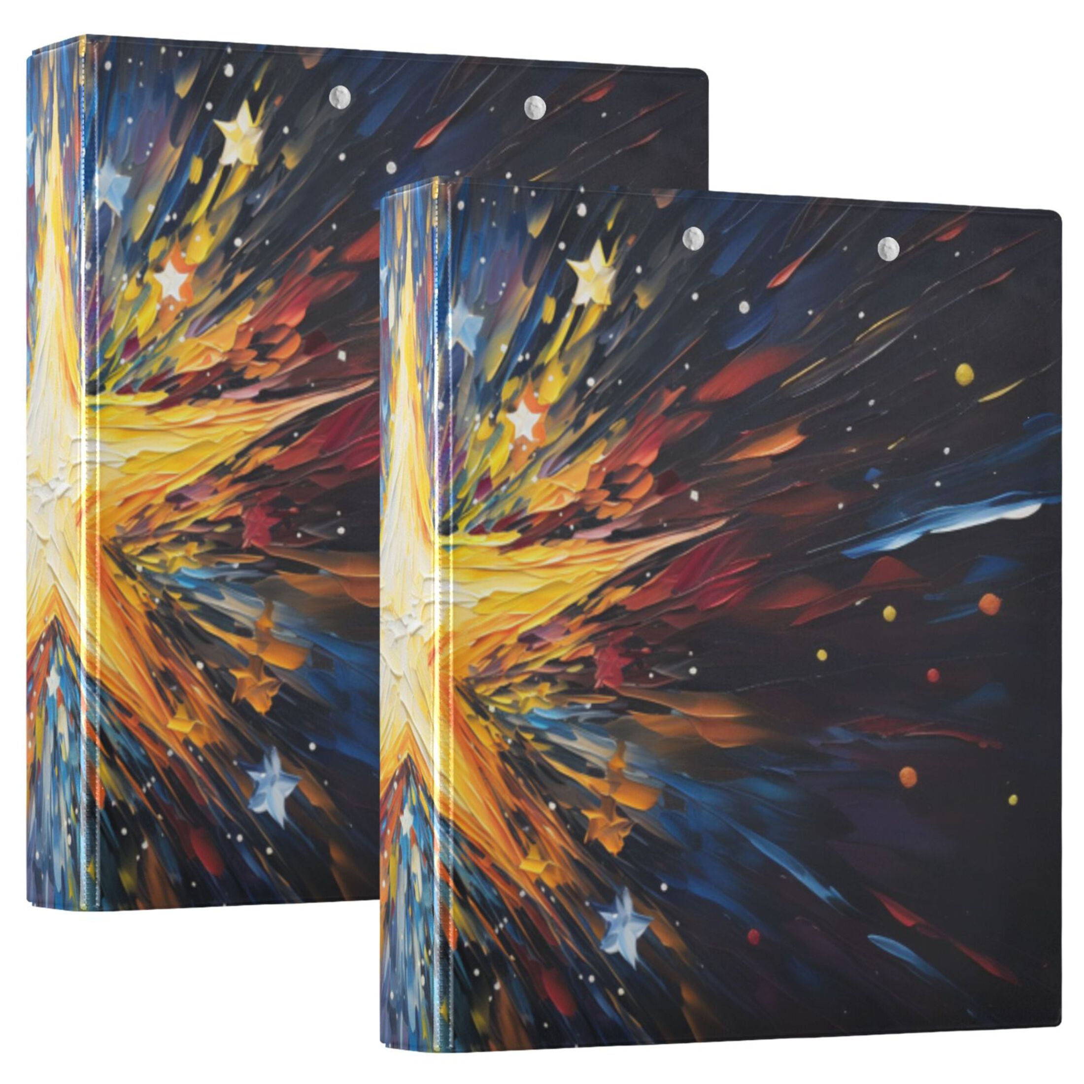 Stars Starry Sky 3 Ring Binders 1.5 inch Hardcover File Folders with ...