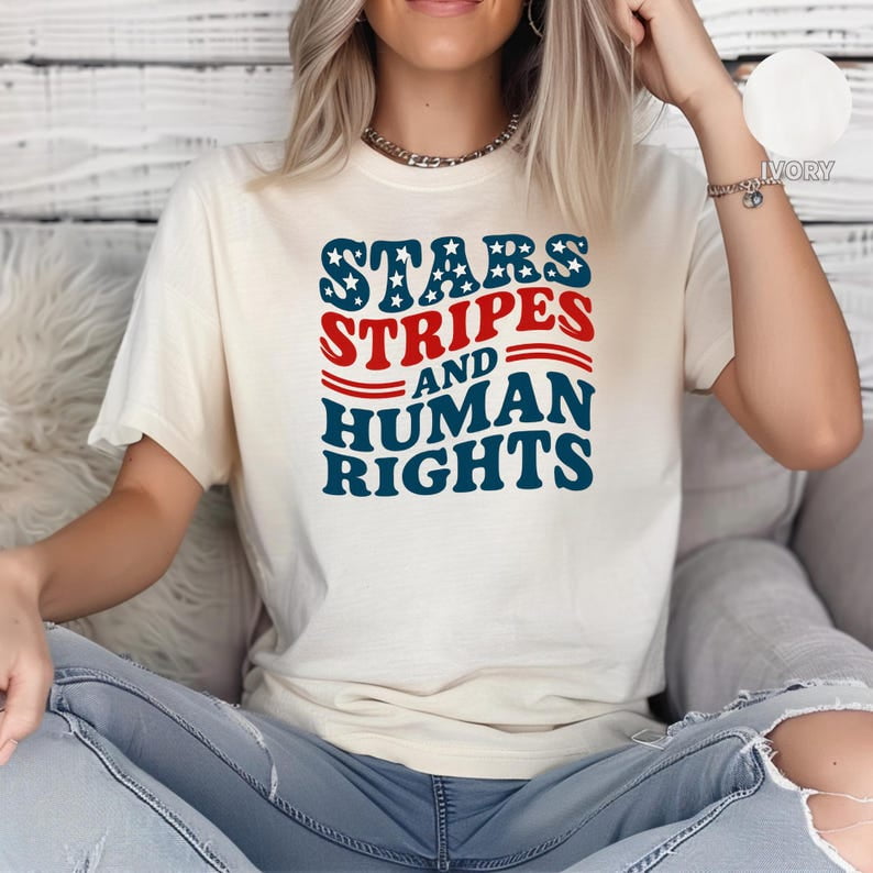 Stars Stripes And Human Rights Shirt Retro 4th of July Feminist ...