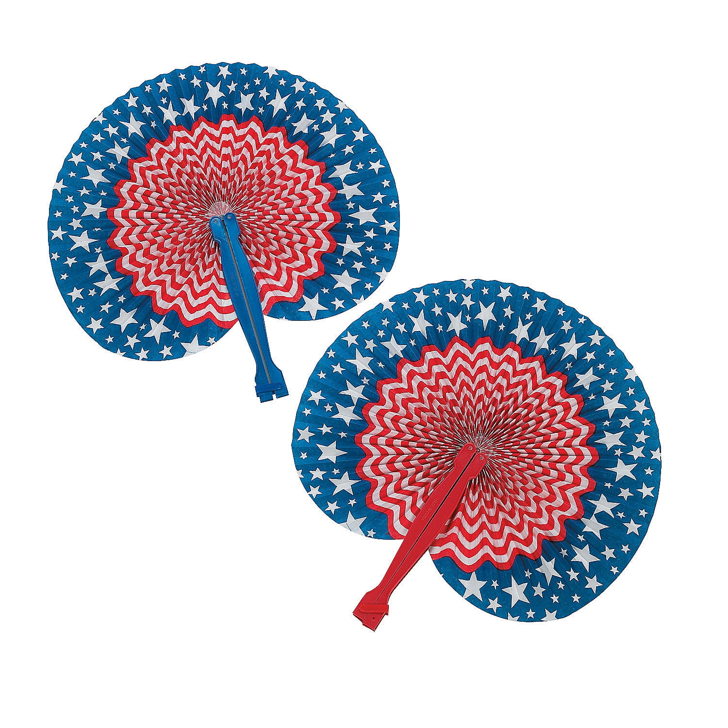 Stars & Stripes Folding Fans - Party Supplies - 12 Pieces - Walmart.com