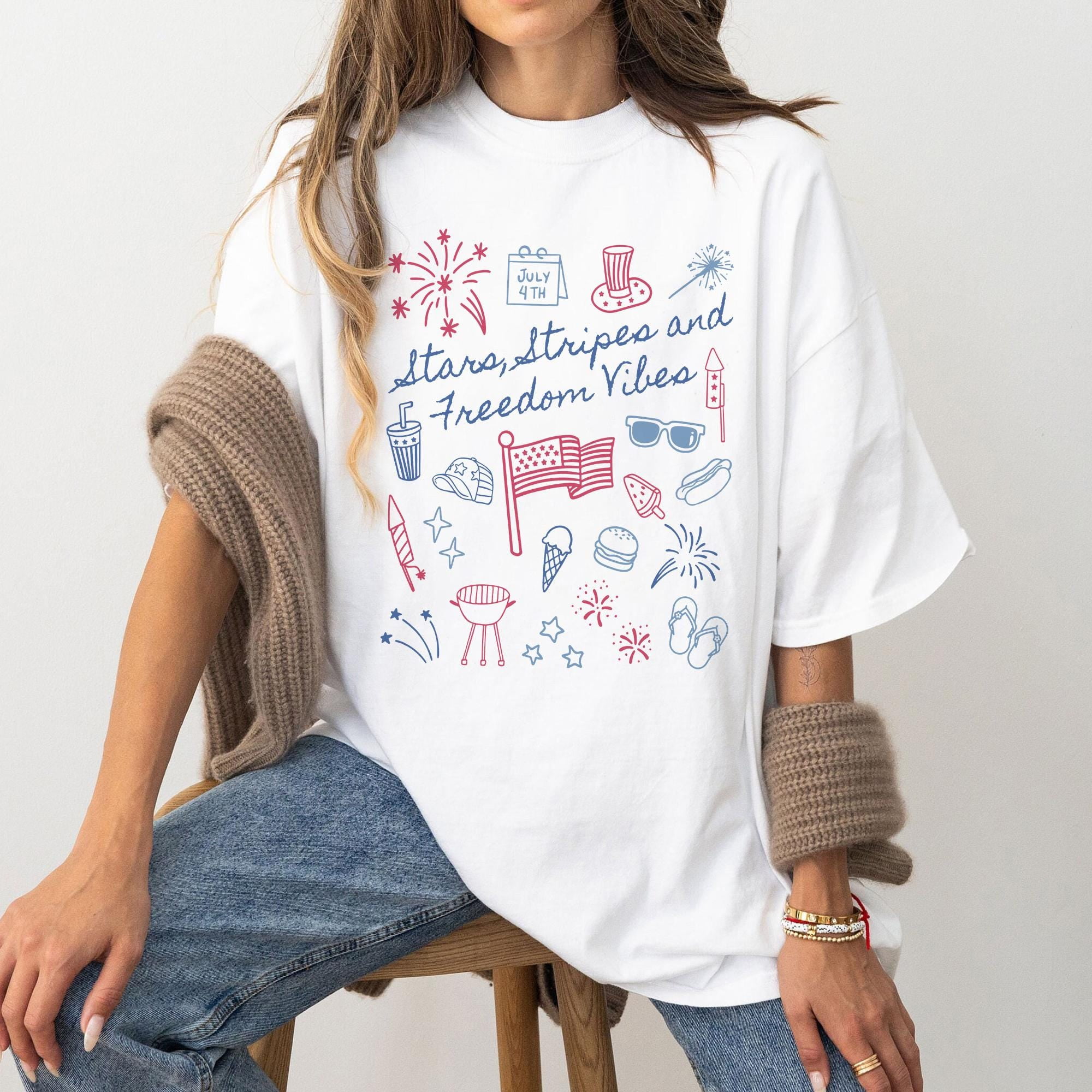 Stars Stripes And Freedom Vibes Png, Retro 4Th Of July Gift, Patriotic Independence Day ...