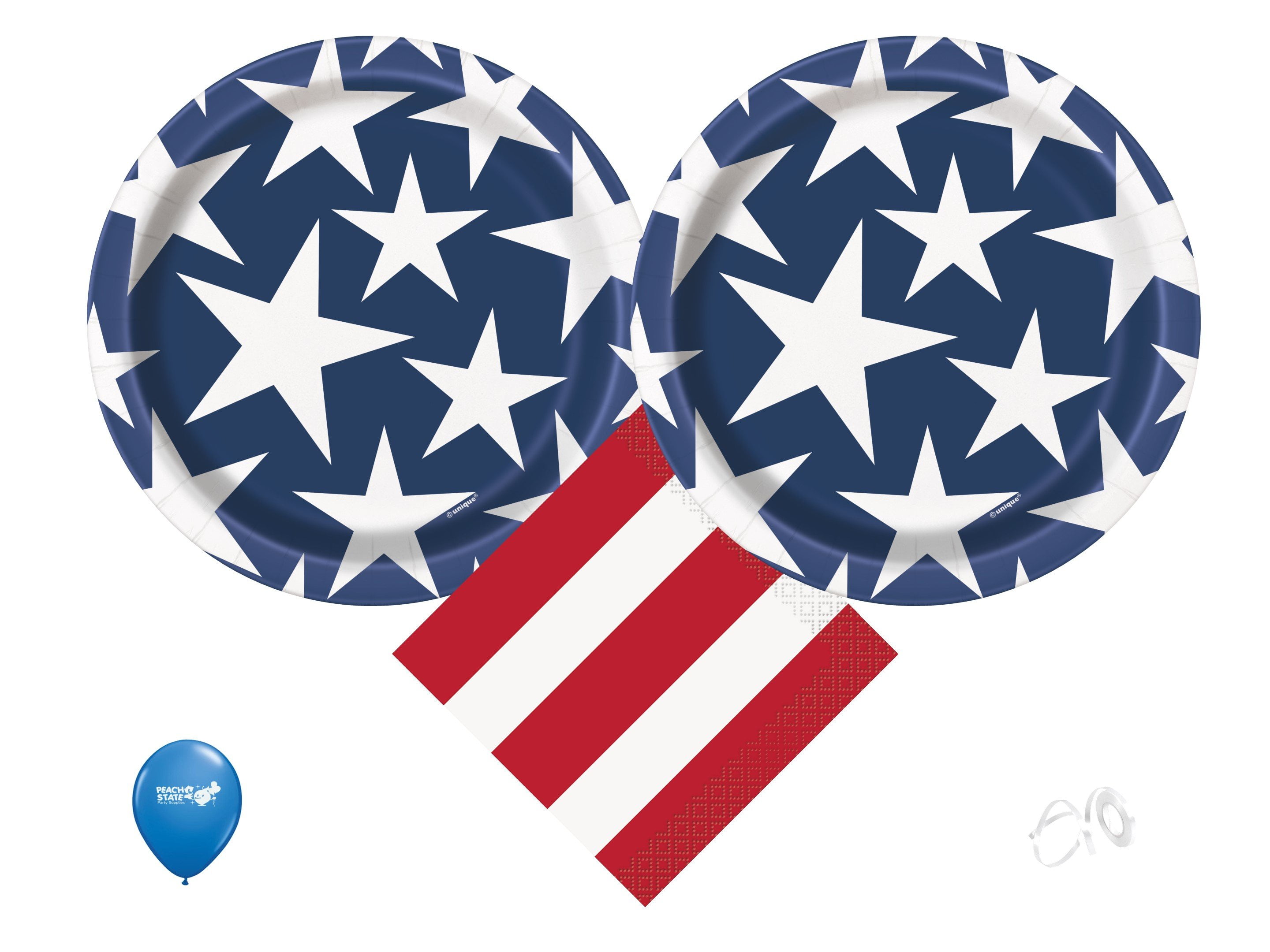 Peach State Party Supplies Stars Stripes Napkins Plates Patriotic Party ...