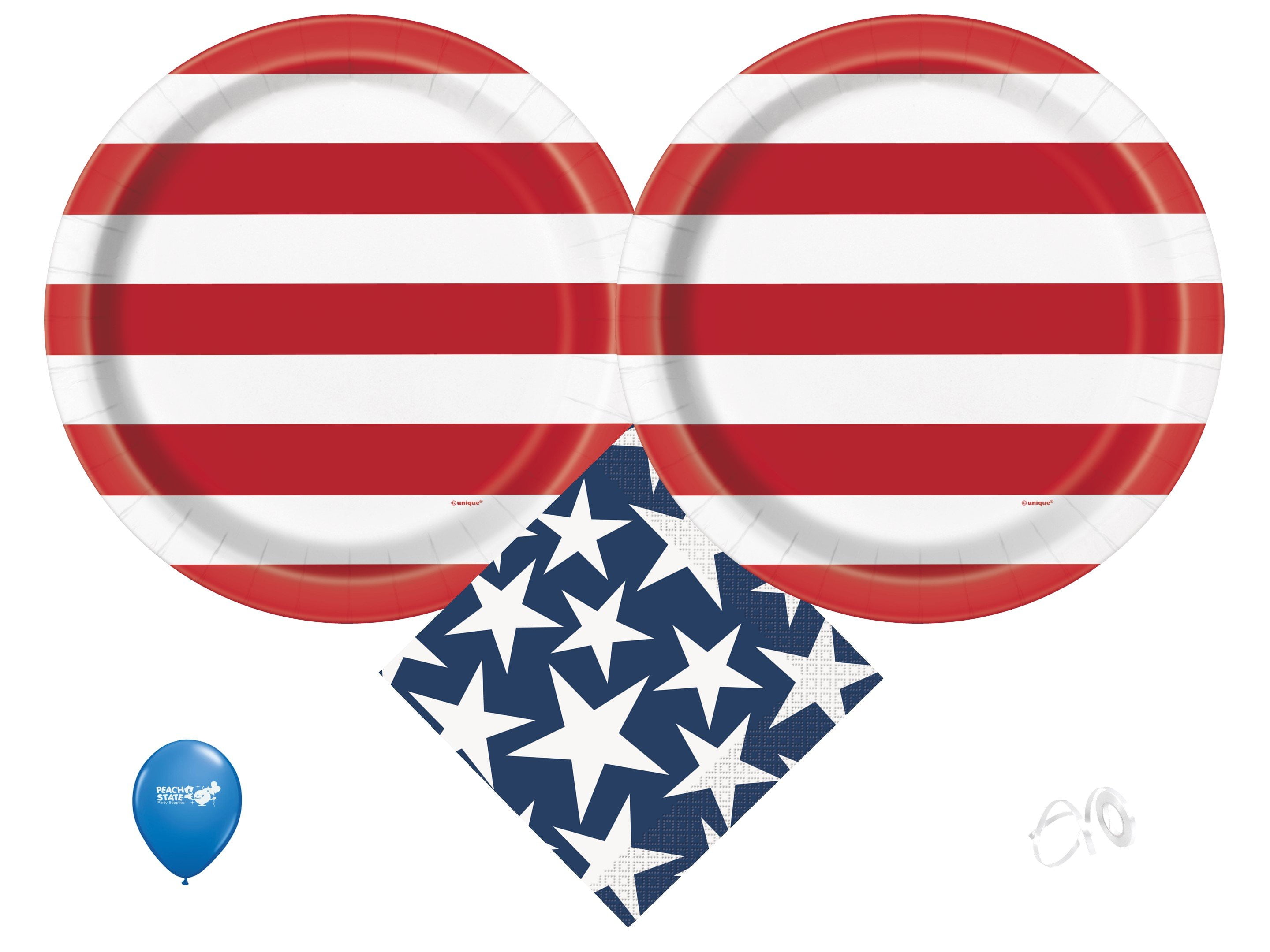 4th July Patriotic Party Supplies - Stars & Stripes Plates and Napkins ...