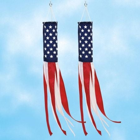 Stars & Stripes Patriotic Windsock - 67-1/2"L Weather Resistant Outdoor ...