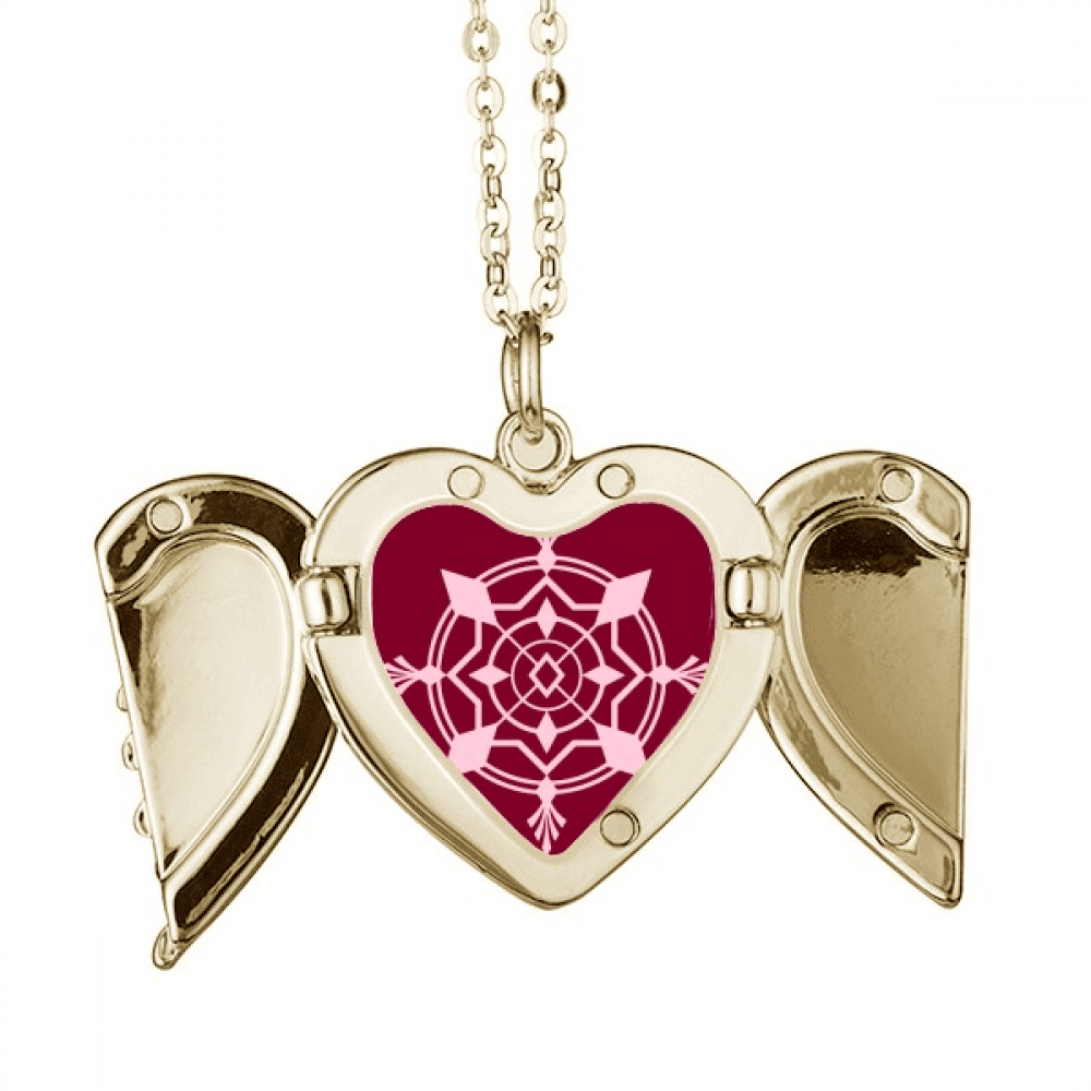 Stars Superimposed Spell Array Folded Wings Peach Heart Pendant ...