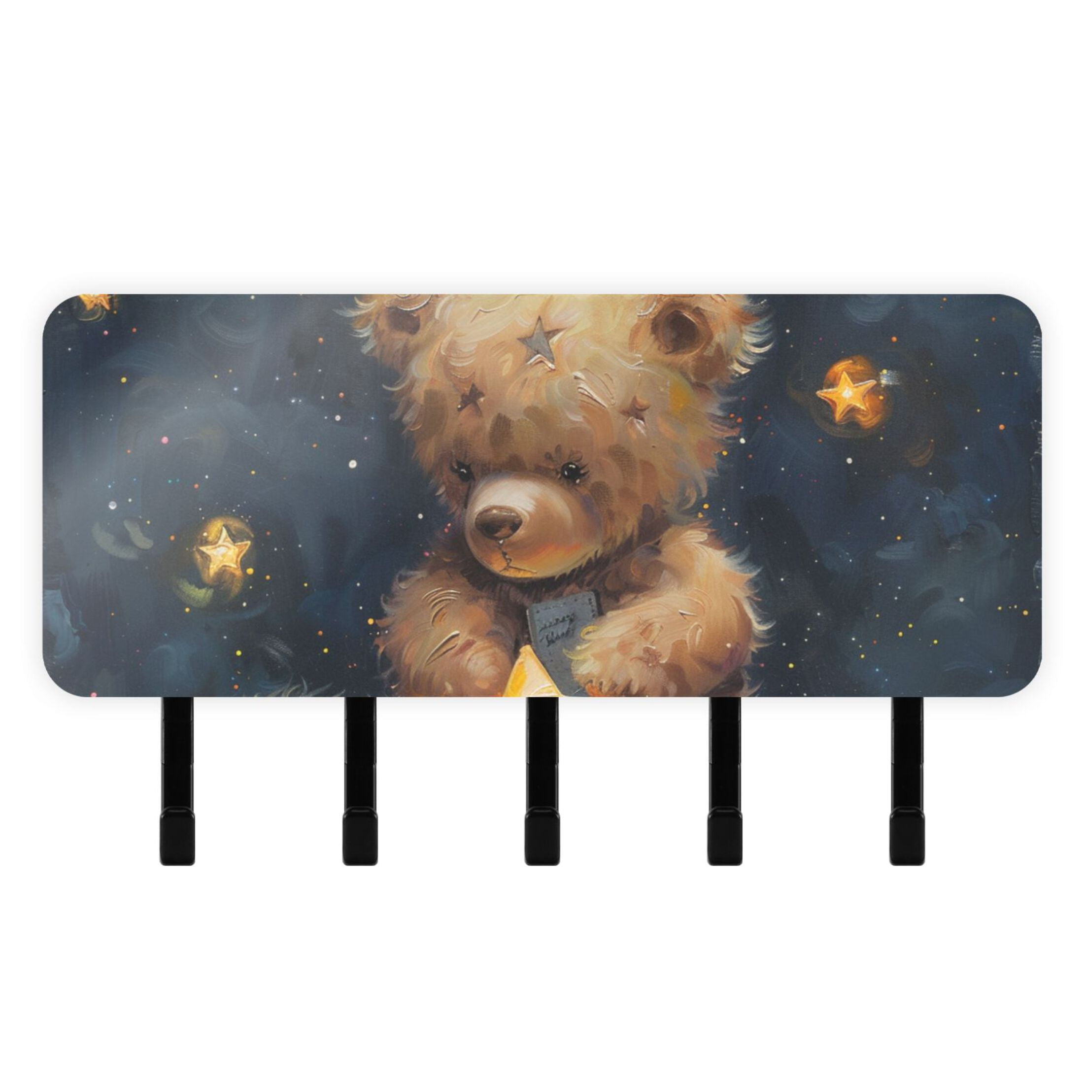 Stars Teddy Bear Key Holder for Wall Mail Holder Organizer with 5 Key ...