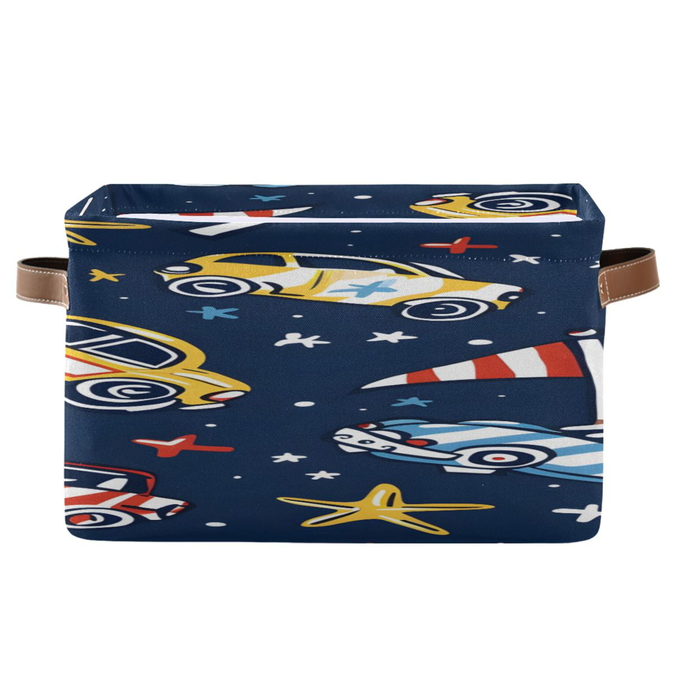 Stars Vehicles with Flags Square Storage Bins with Handles Collapsible ...